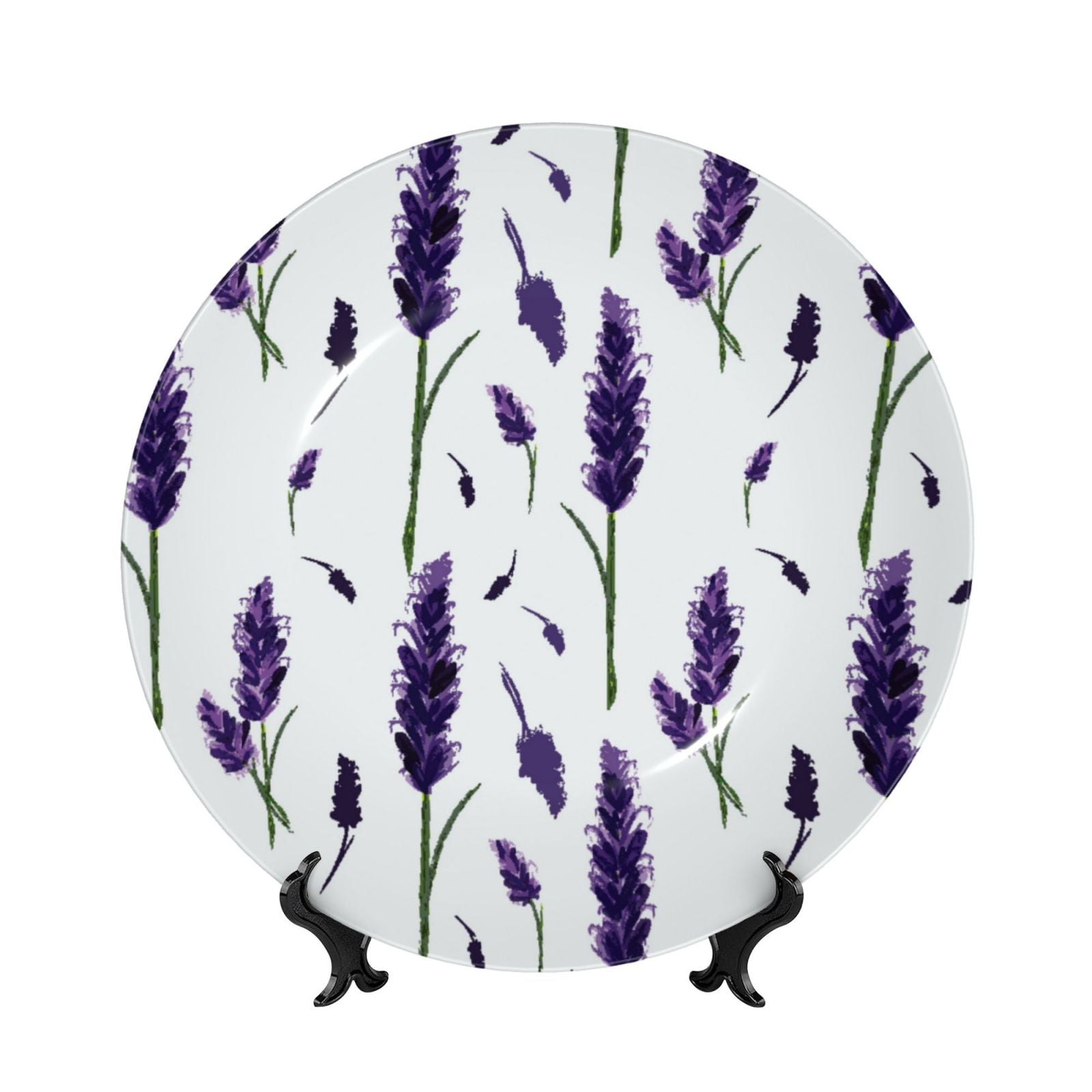 Daiia Lavender Flowers Printed Pattern Ceramic Plate Dinner Plates Bone ...