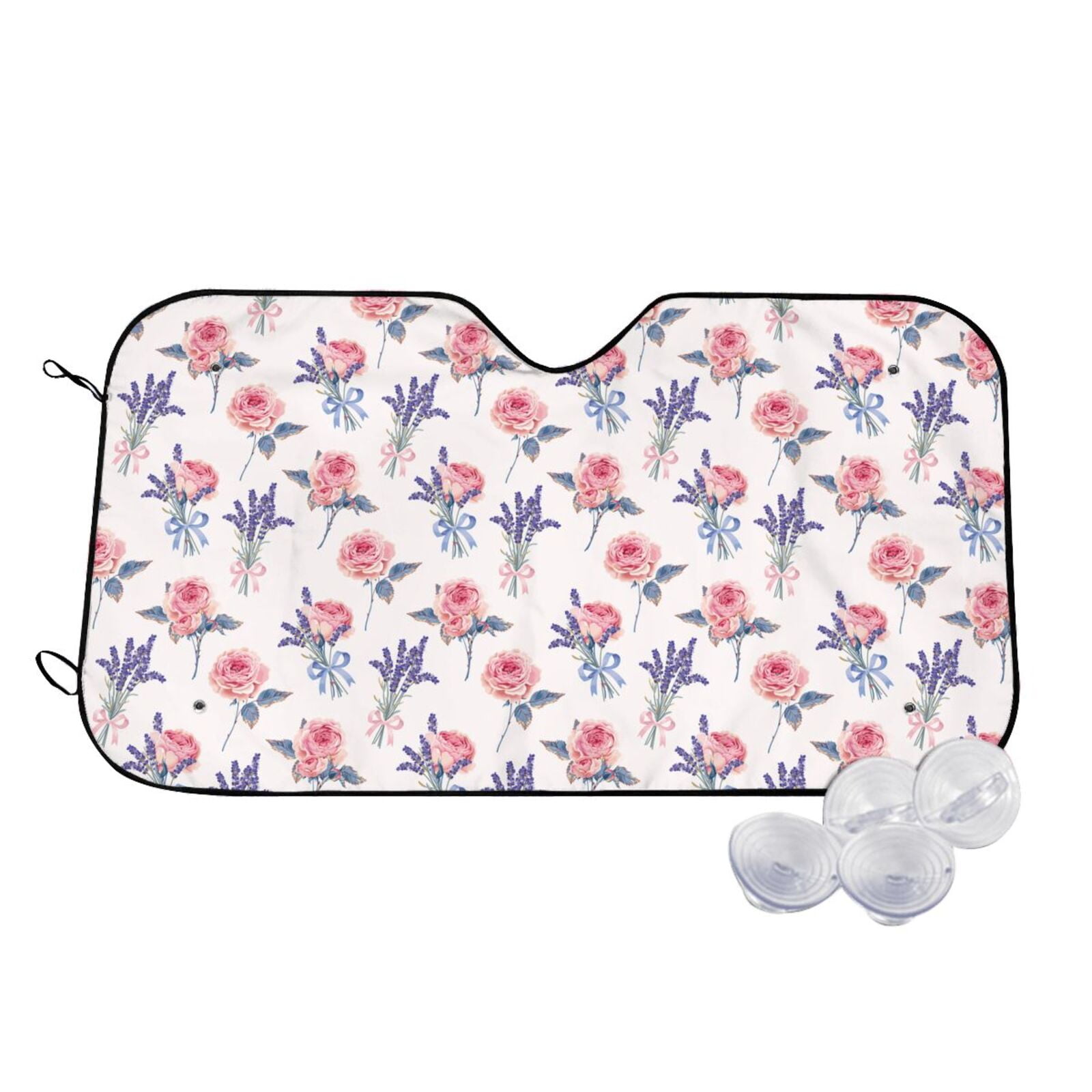 Daiia Lavender Flowers Windshield Sun Shade for Car SUV Truck (Small ...