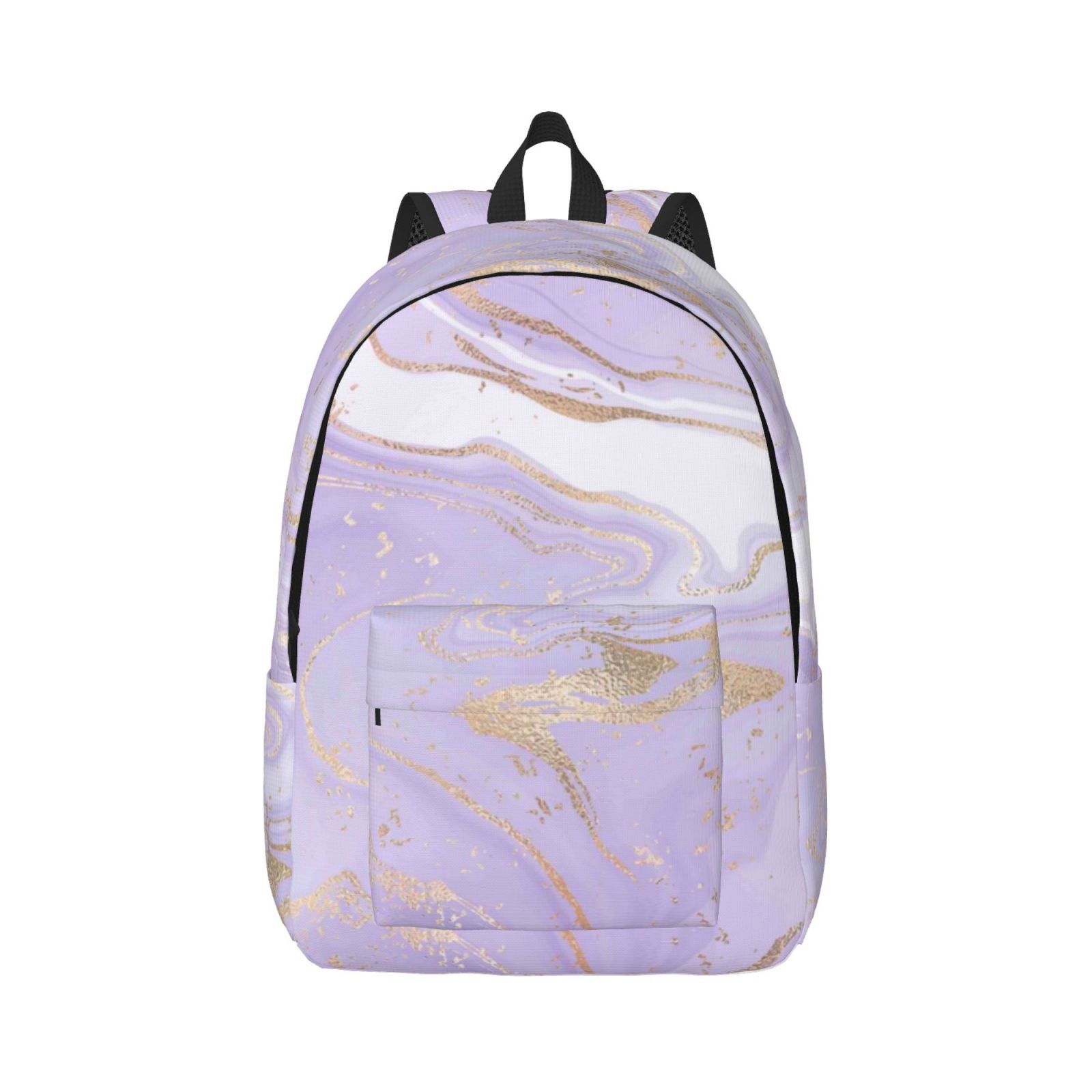 Daiia Lavender Glitter Foil Stripes Vintage Canvas Backpack for Men and ...