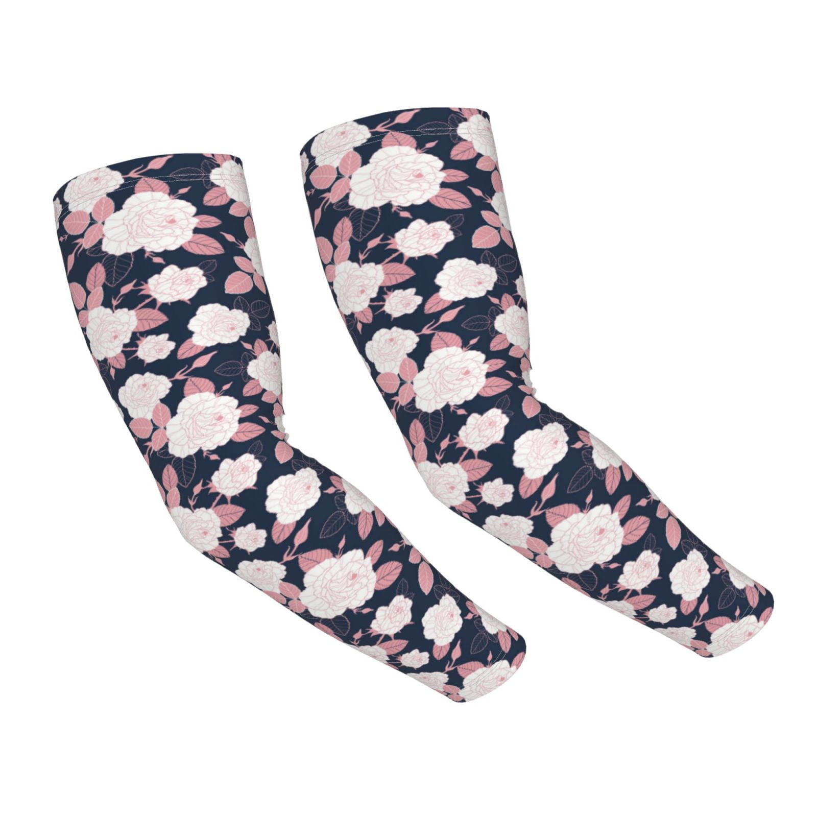 Daiia Leaves Flower UV Sun Protection Arm Sleeves - Cooling Compression ...