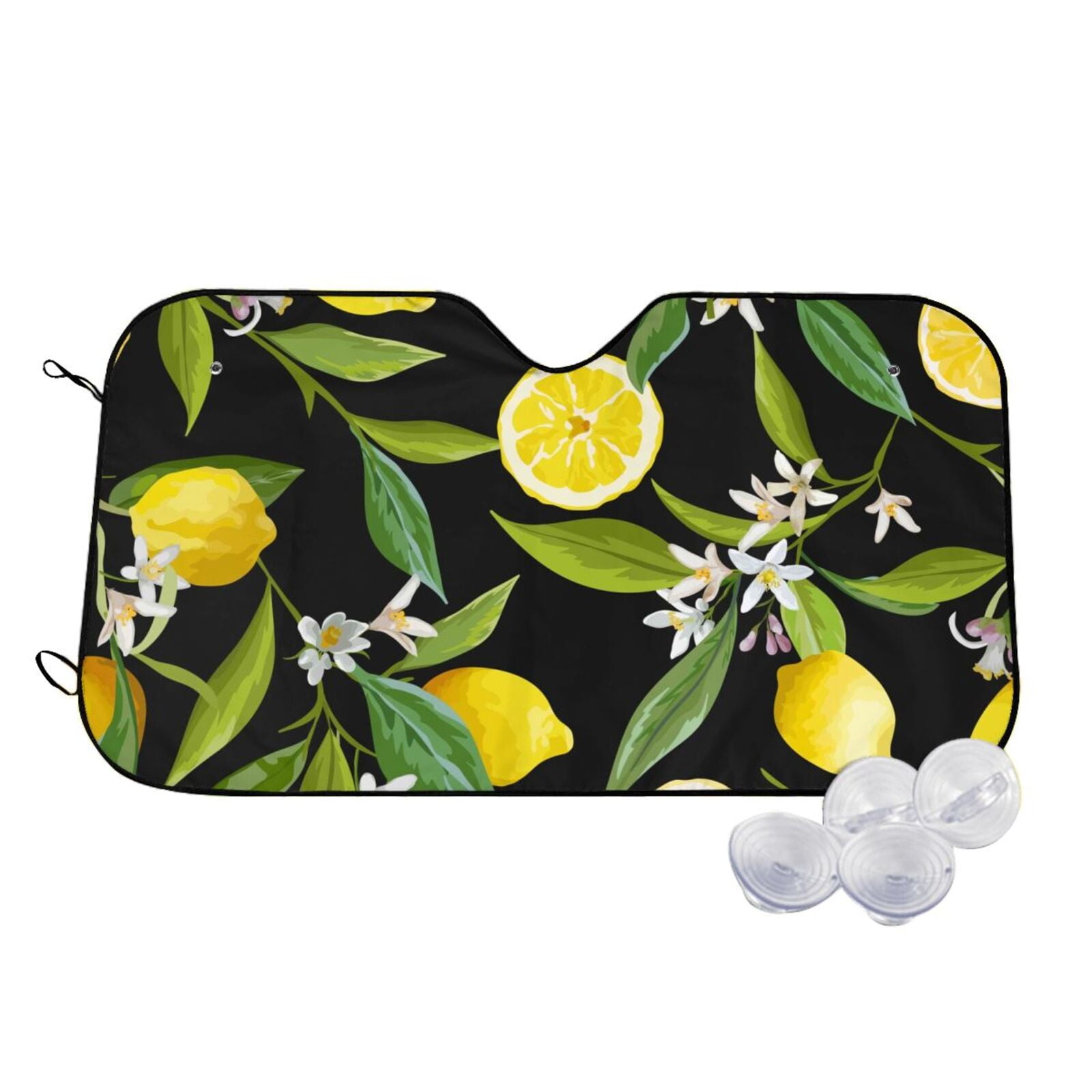 Daiia Lemon Fruits Flowers Leaves Windshield Sun Shade for Car SUV ...