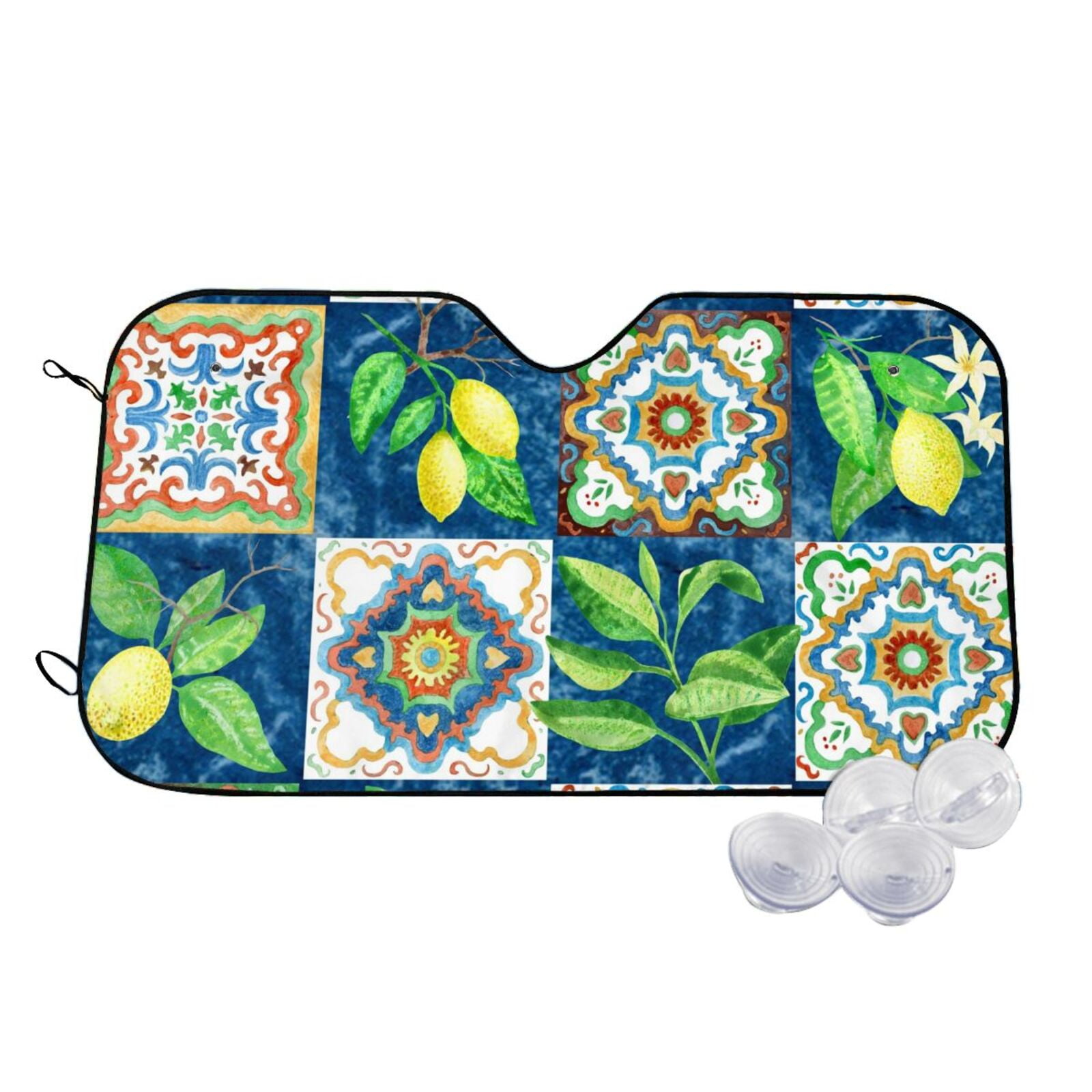 Daiia Lemon and Leaves Windshield Sun Shade for Car SUV Truck (Medium ...