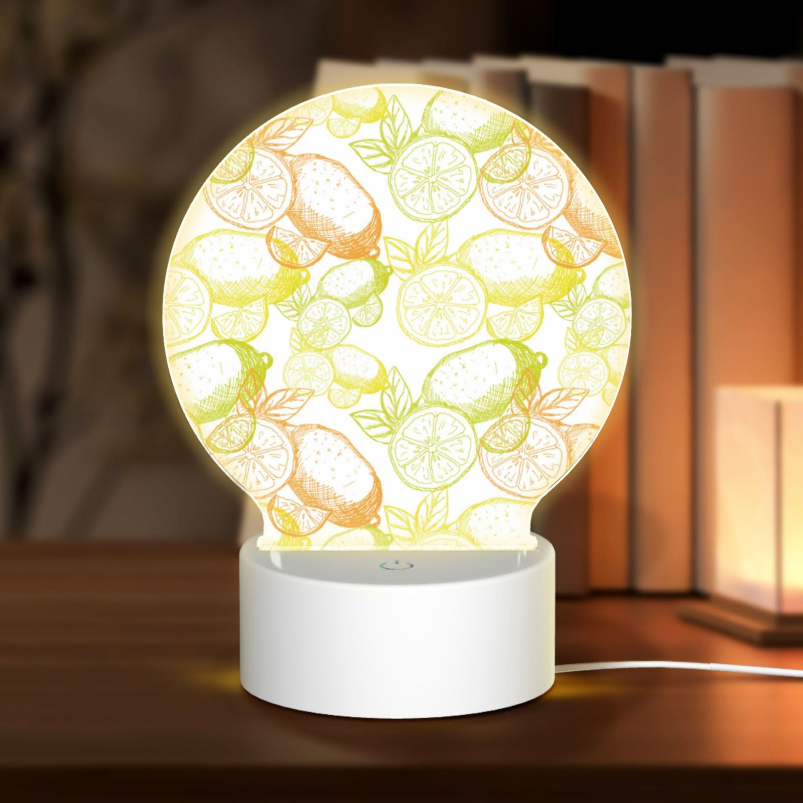 Daiia Lemon Potatoes Pattern Acrylic Night Light, LED Touch Light ...