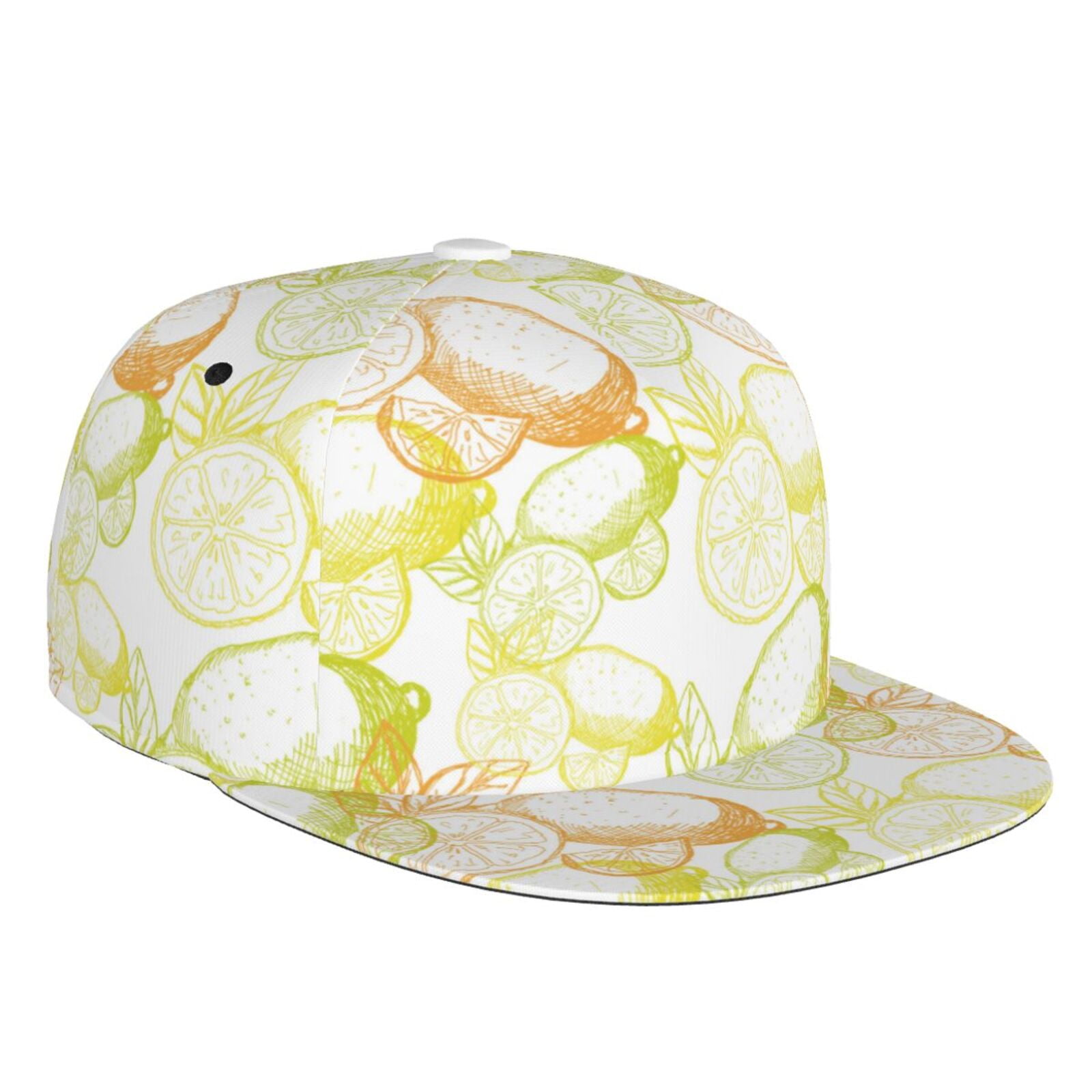 Daiia Lemon Potatoes print Flat Bill Hats Flat Brim Trucker Cap ...