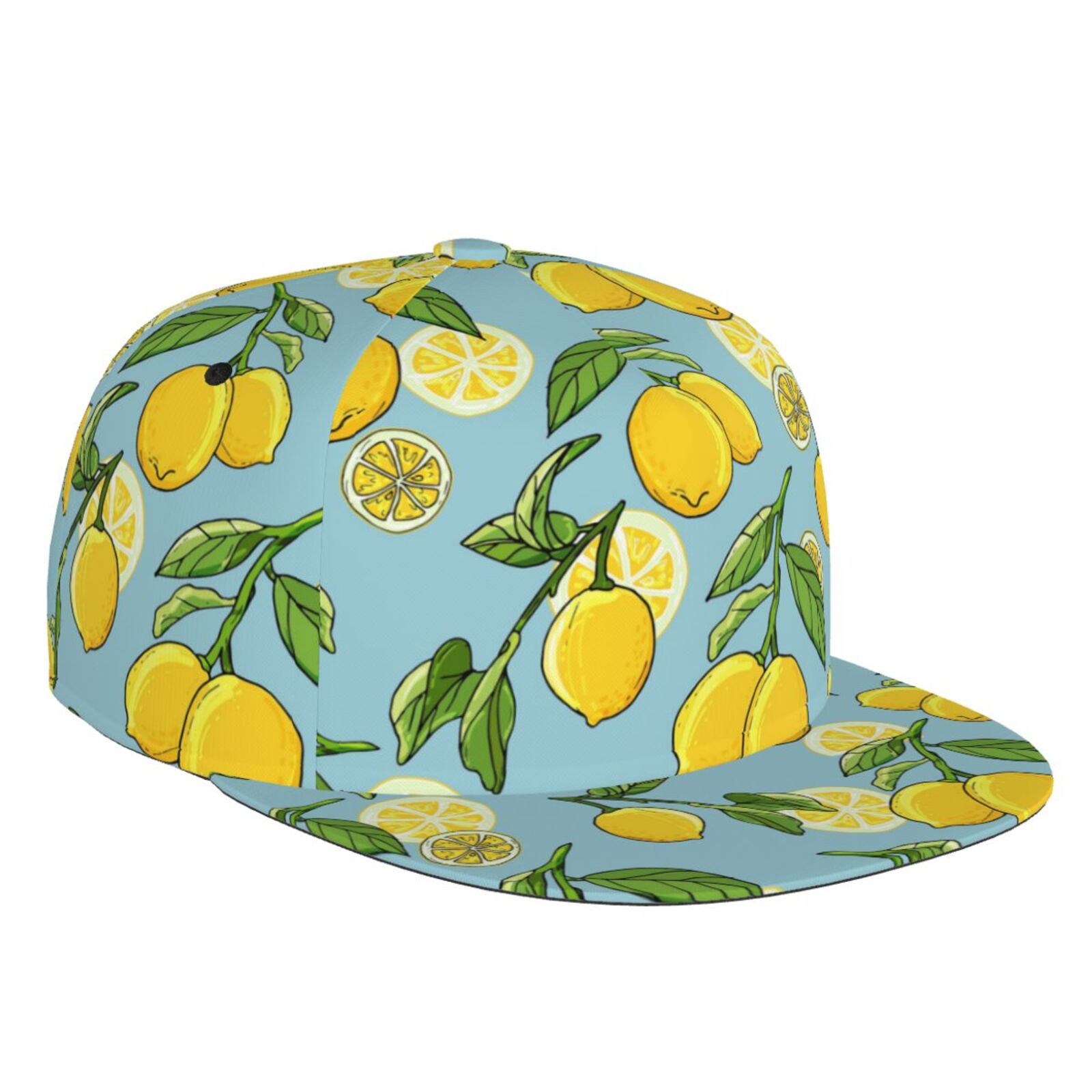 Daiia Lemon print Flat Bill Hats Flat Brim Trucker Cap Baseball Cap ...
