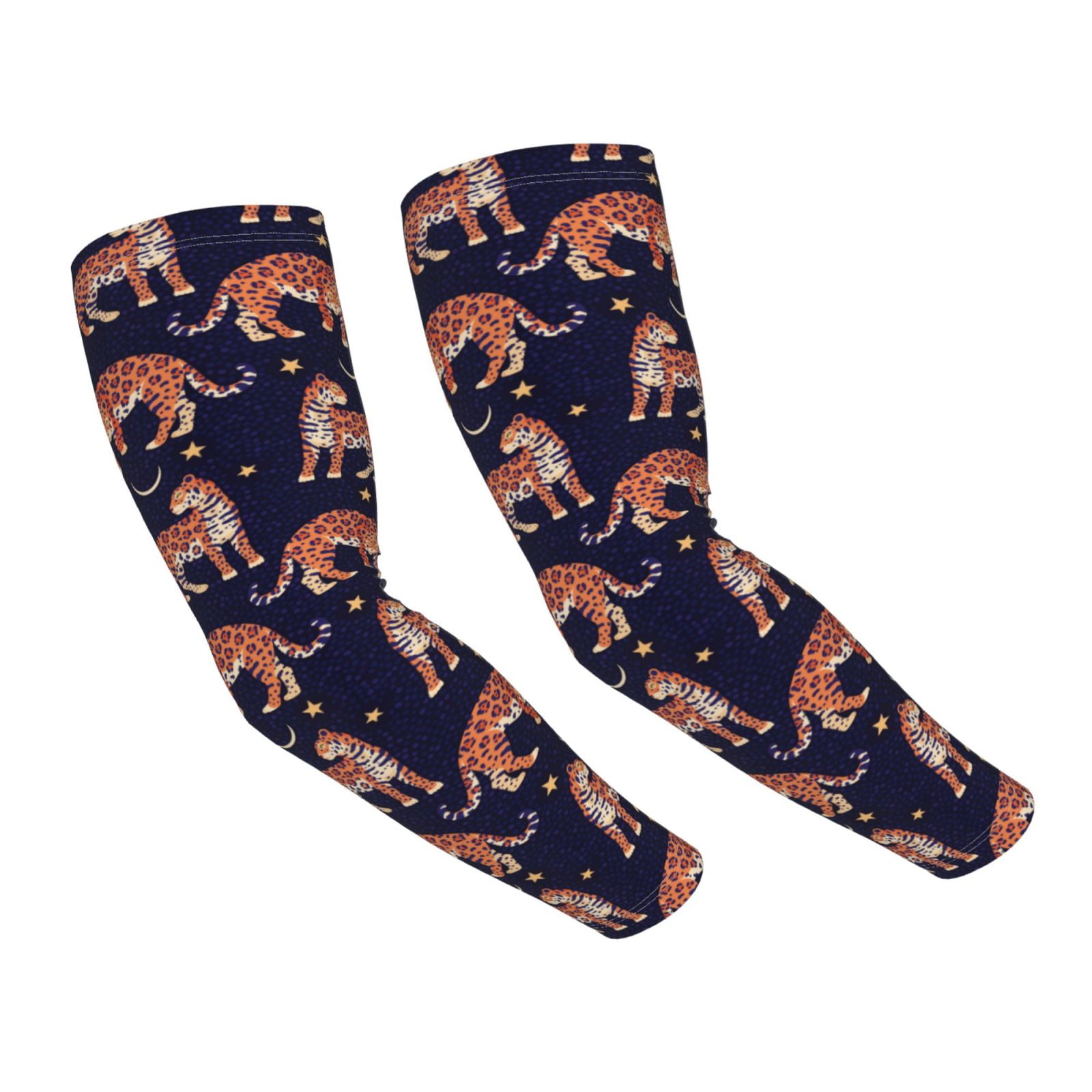 Daiia Leopard Print UV Sun Protection Arm Sleeves - Cooling Compression ...