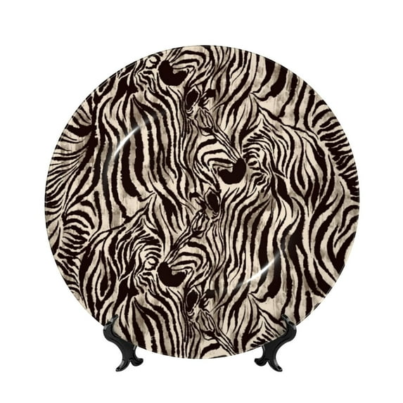 Daiia Leopard And Zebra1 Printed Pattern Ceramic Plate Dinner Plates ...