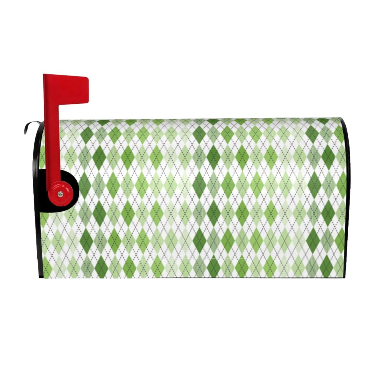 Daiia Light green argyle Pattern Mailbox Cover , Magnetic Welcome ...