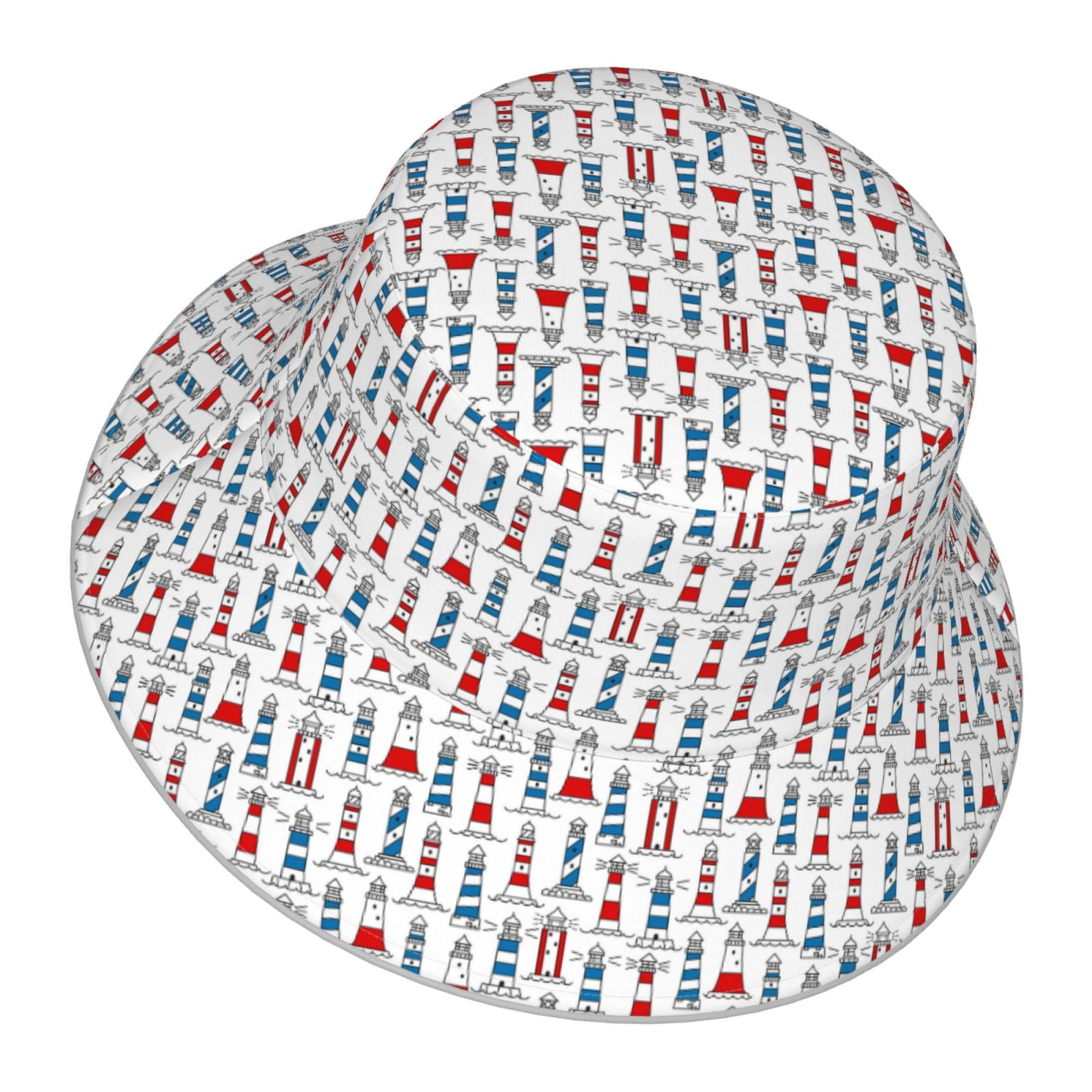 Daiia Lighthouse And Beacon Pattern Bucket Hat - Trendy Cotton Sun Hat ...
