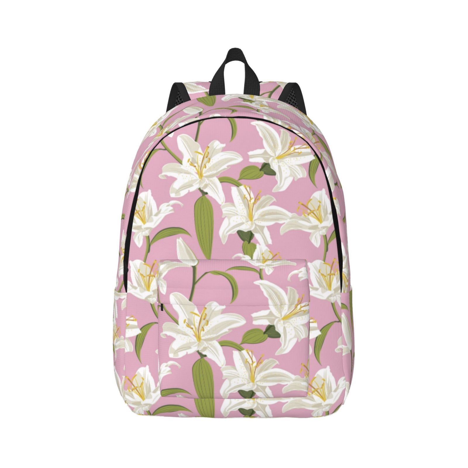 Daiia Lilies Flowers Vintage Canvas Backpack for Men and Women ,Hiking ...