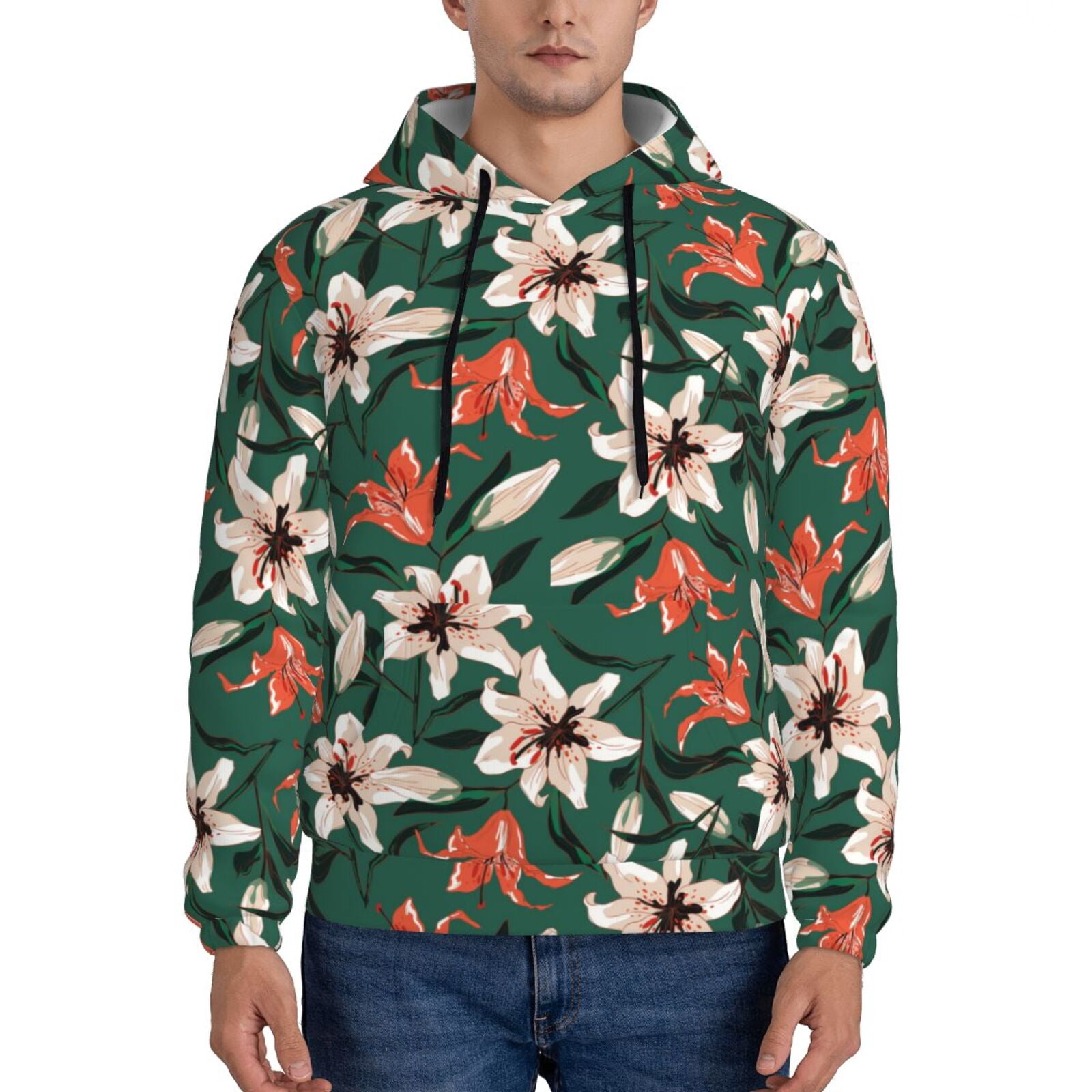 Daiia Lilies Flowers for Men's Fashion Hoodies & Sweatshirts with ...