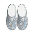 Daiia Lily Flower Print Women’s Fuzzy Slippers Memory Foam Lightweight ...