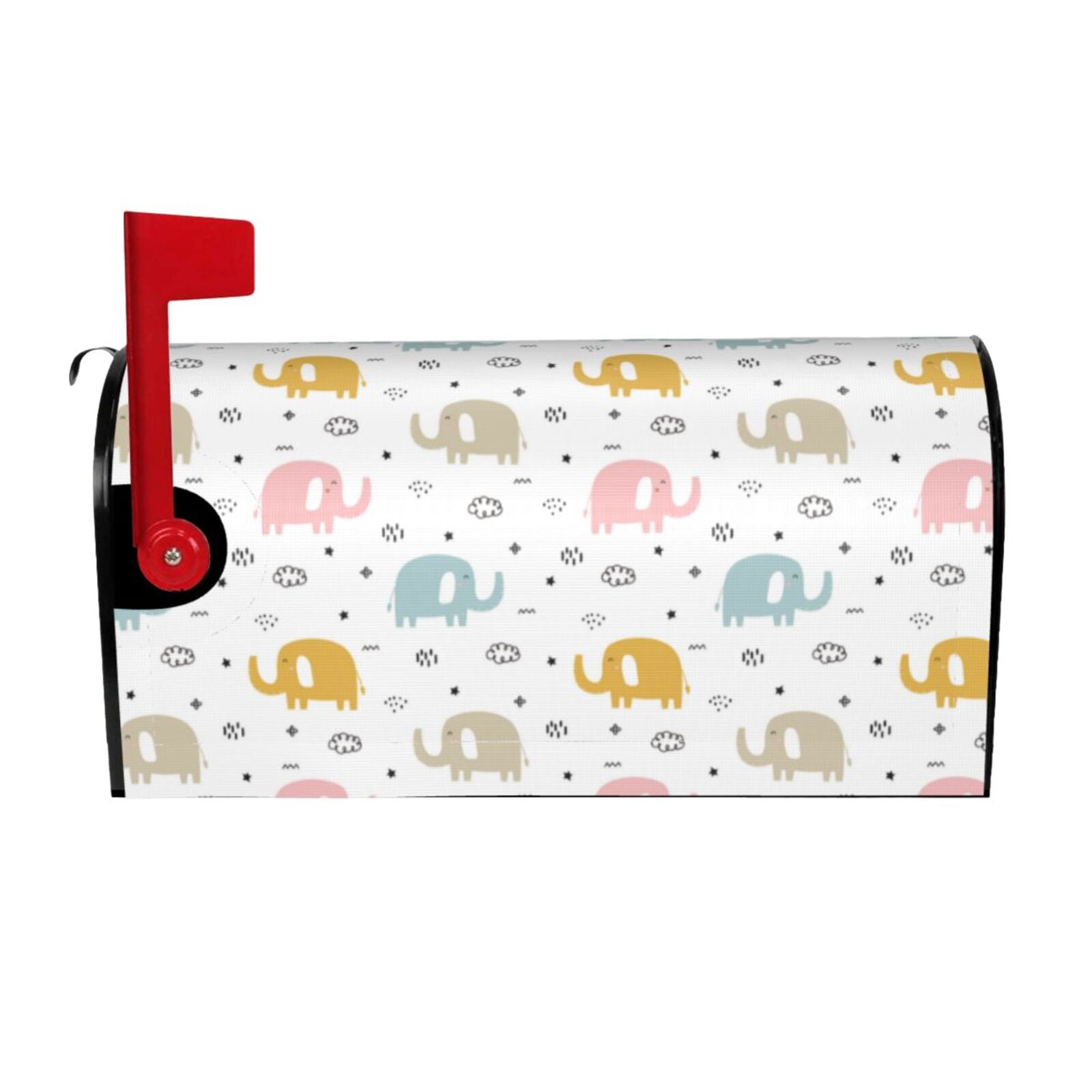Daiia Little Elephant Mailbox Cover , Magnetic Welcome Mailbox Wraps ...