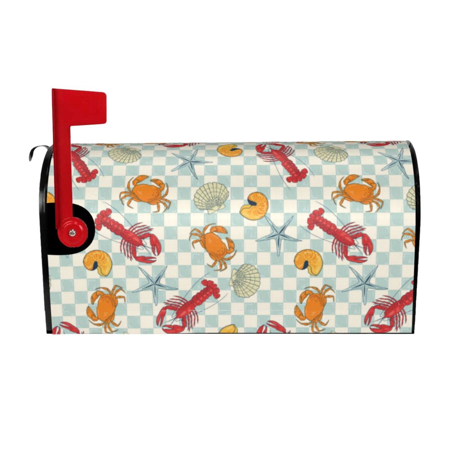 Daiia Lobster Sea Shell Mailbox Cover , Magnetic Welcome Mailbox Wraps ...