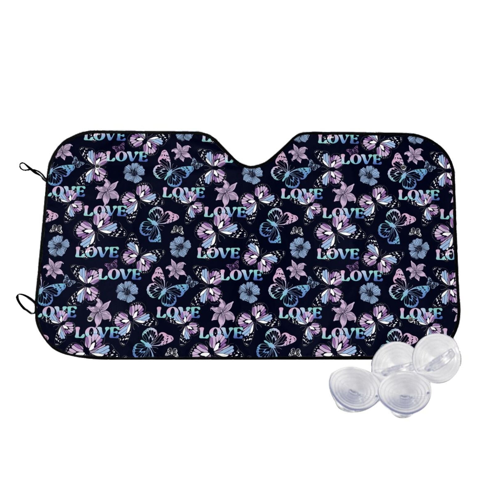 Daiia Love Butterflies Windshield Sun Shade for Car SUV Truck (Small ...