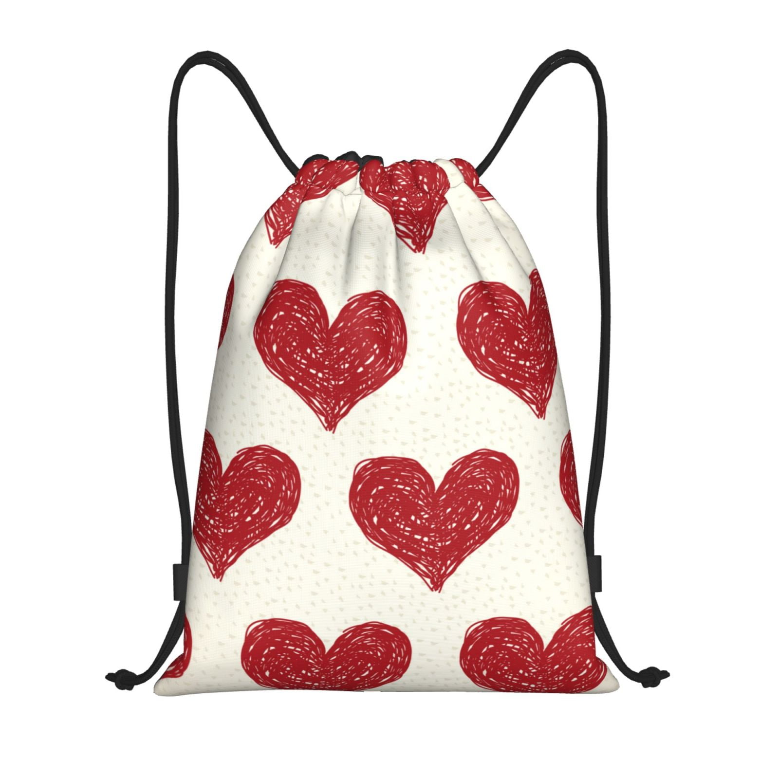 Daiia Love Pattern Drawstring Backpack, Gym Bag, Lightweight Backpack ...