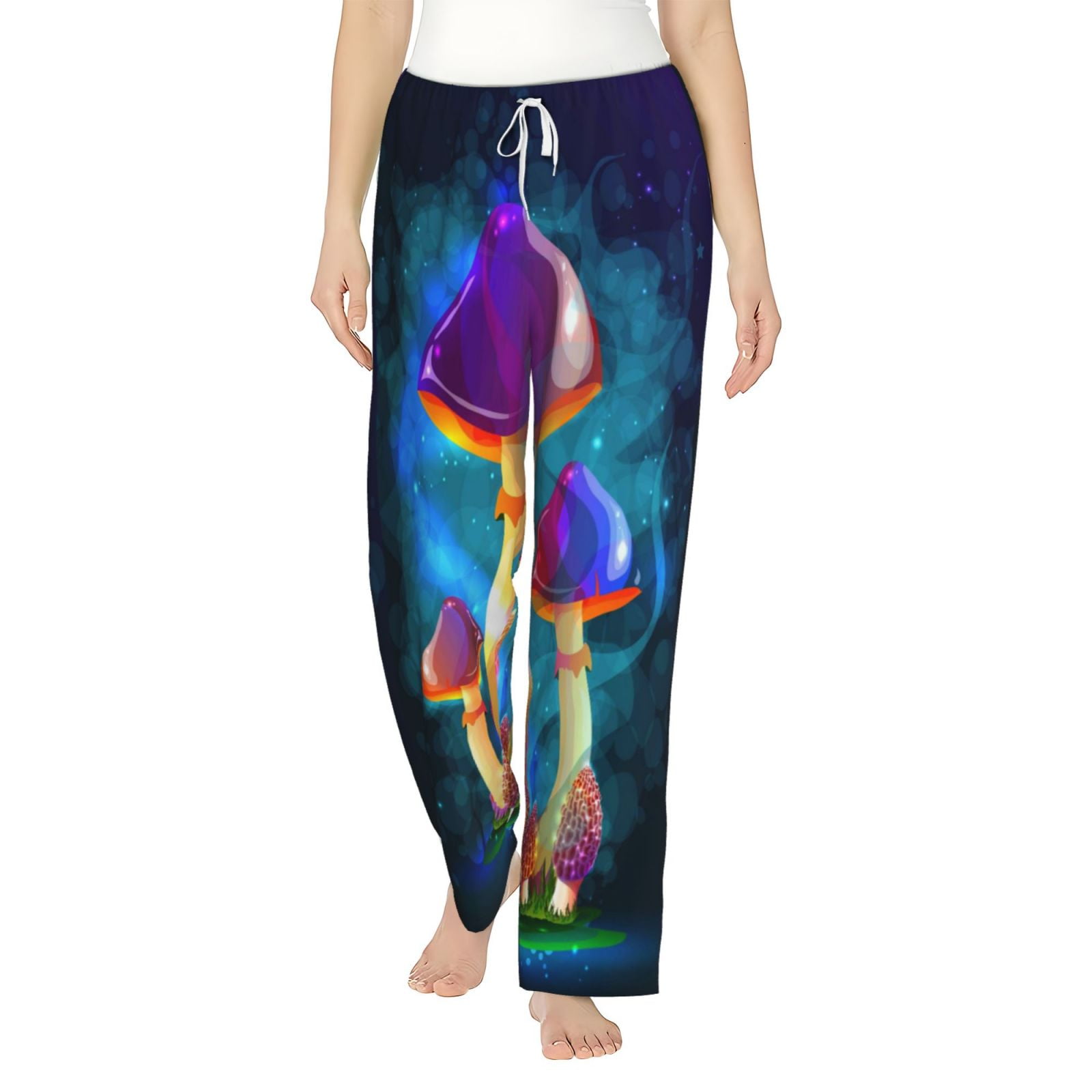 Daiia Magic Mushrooms ,Fireflies Women's Sleep Pant with Pockets and ...