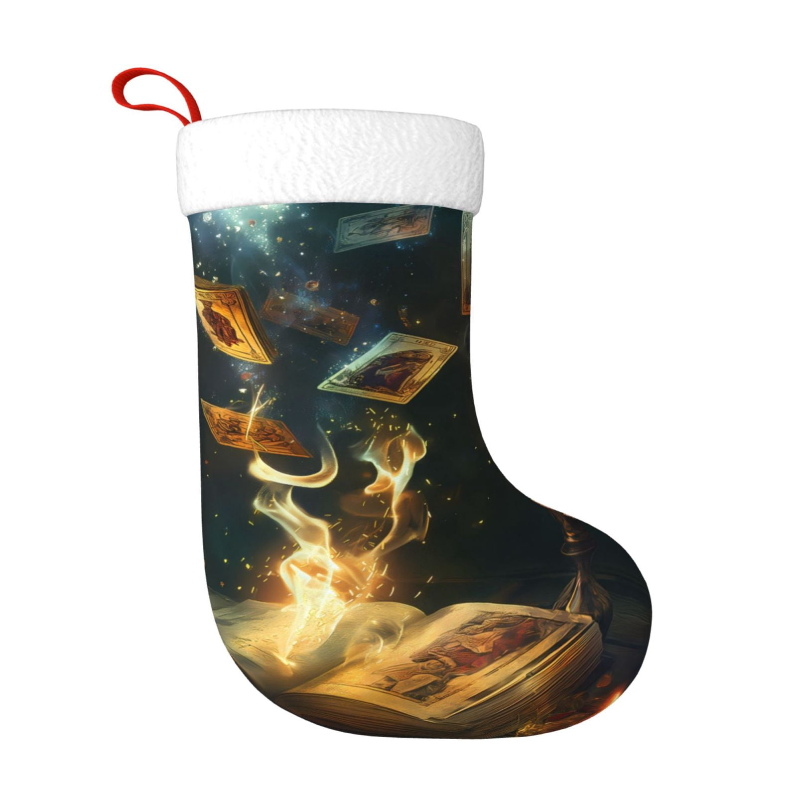 Daiia Magical Tarot Reading Print Christmas Stocking，18"Large Knitted ...