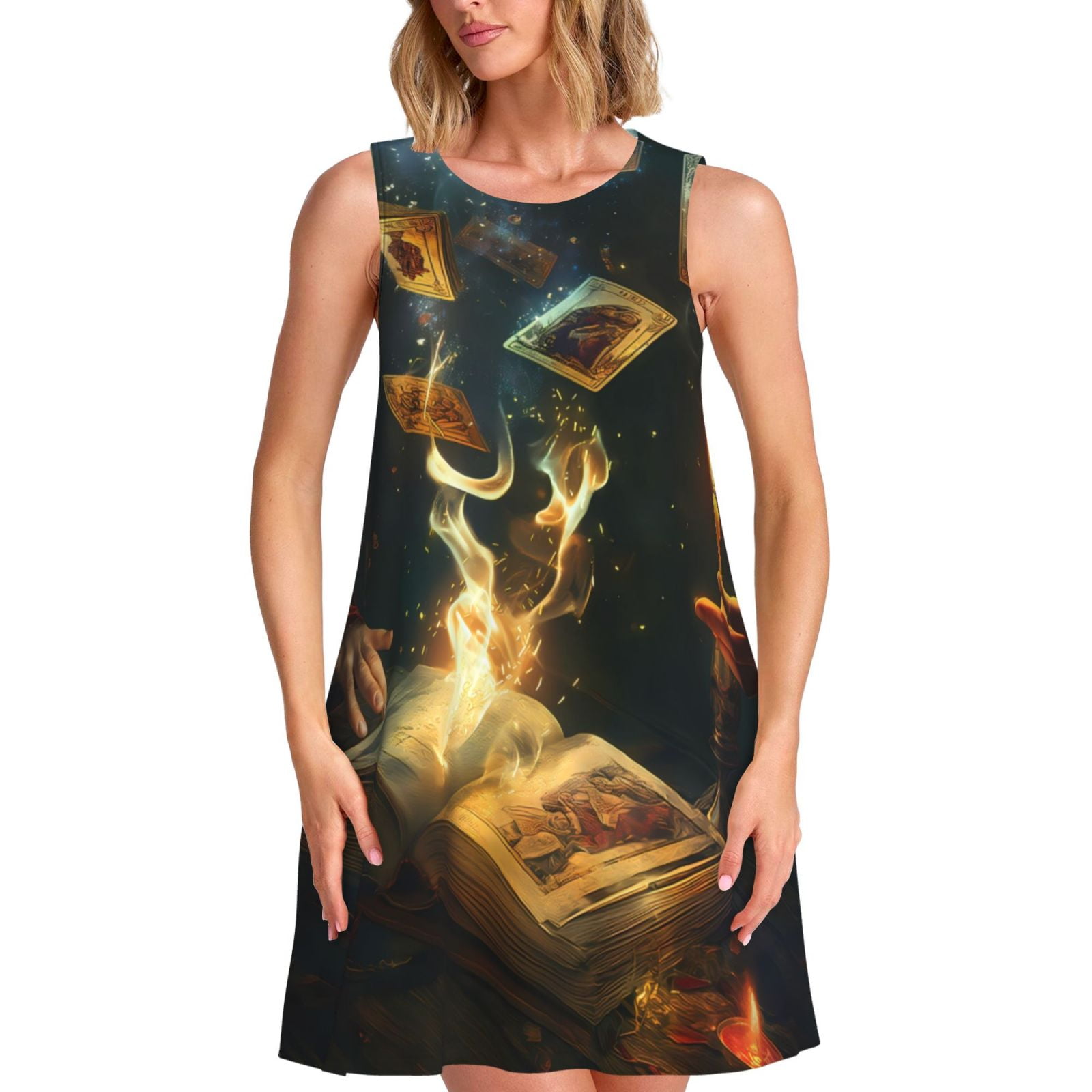 Daiia Magical Tarot Reading Print Women's Dresses 2025 Trendy Short ...