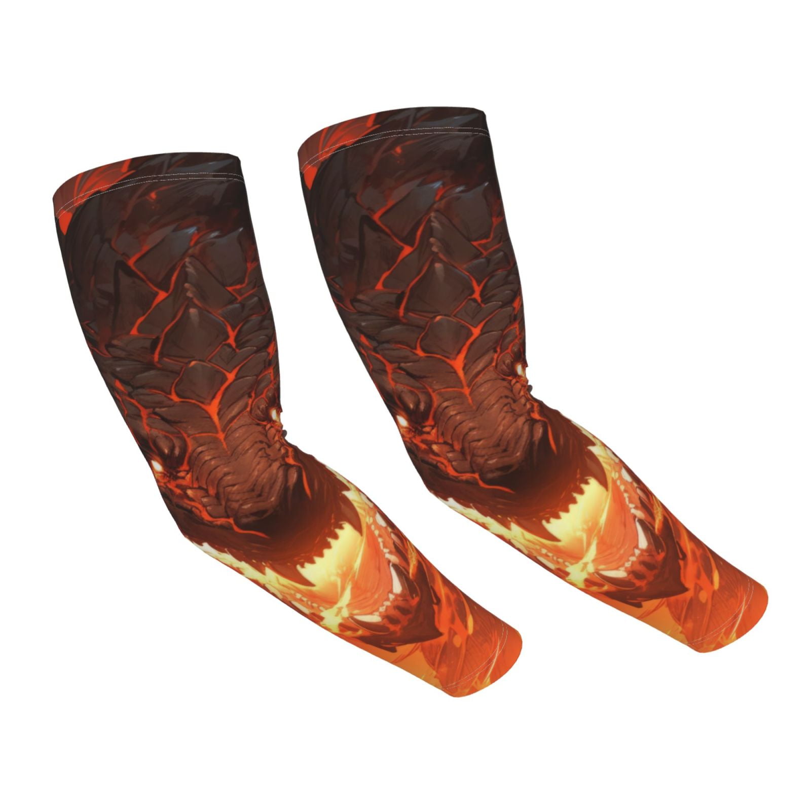 Daiia Magma Fire Black Dragon UV Sun Protection Arm Sleeves - Cooling ...