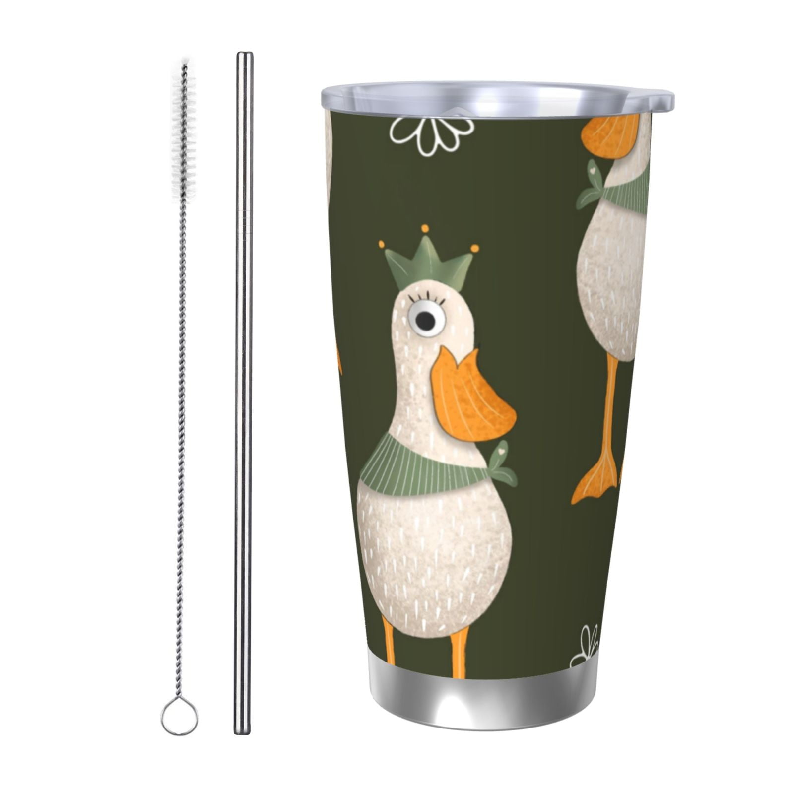 Daiia Mallard Ducks Wild Birds Printed 20oz Insulated Coffee Cup with ...