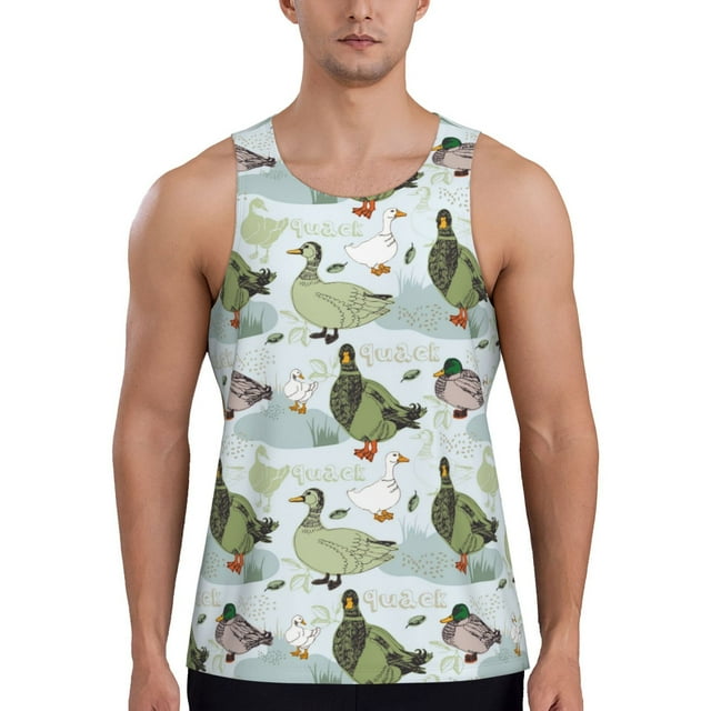 Daiia Mallard Ducks Wild Birds Printed Men's Quick Dry Fit Muscle Tank ...
