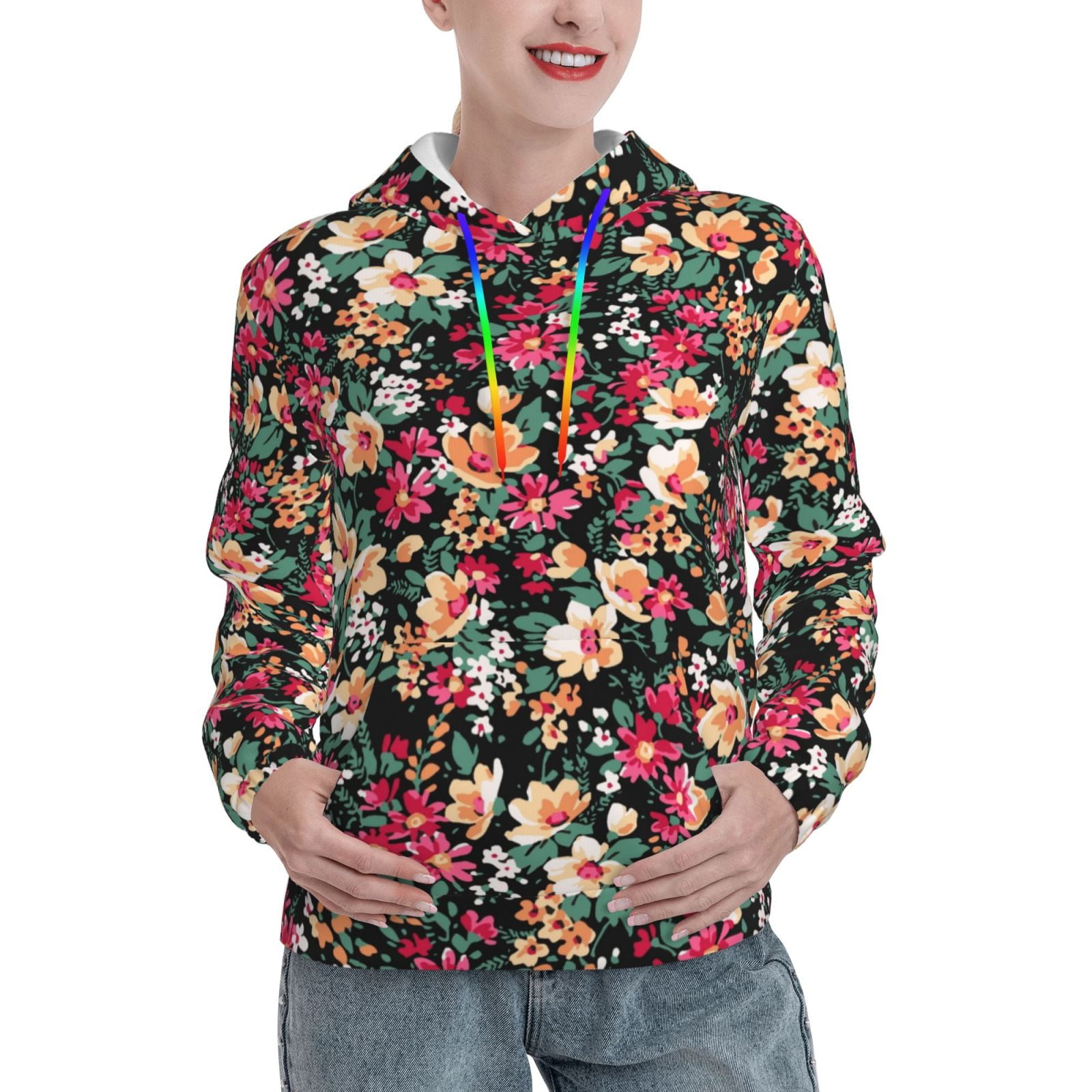 Daiia Many Kind Of Flowers Pattern Women's Fashion Hoodies ...