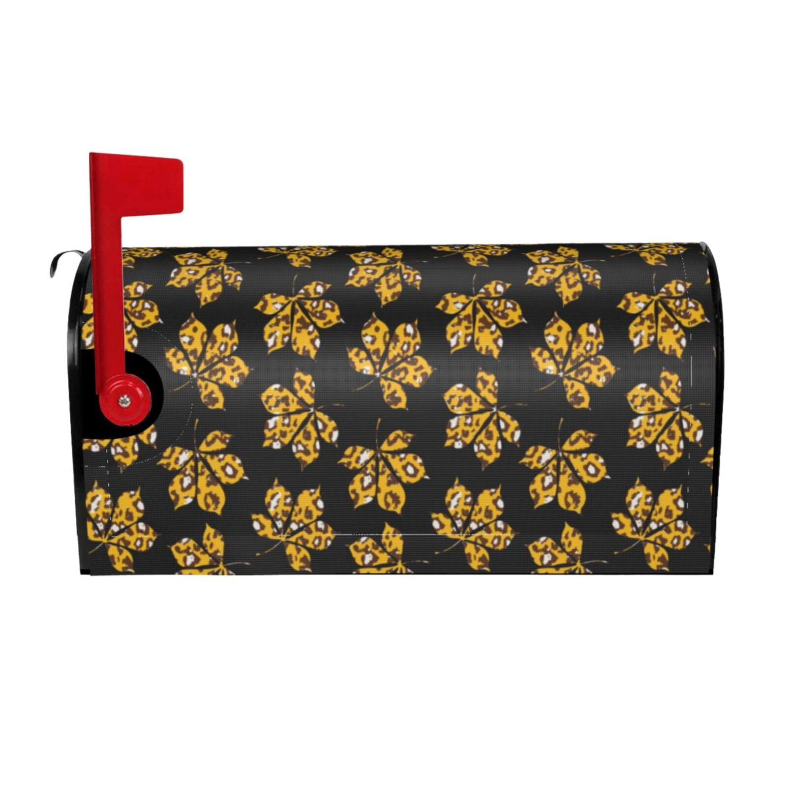 Daiia Maple Leaves With Leopard Mailbox Cover , Magnetic Welcome ...