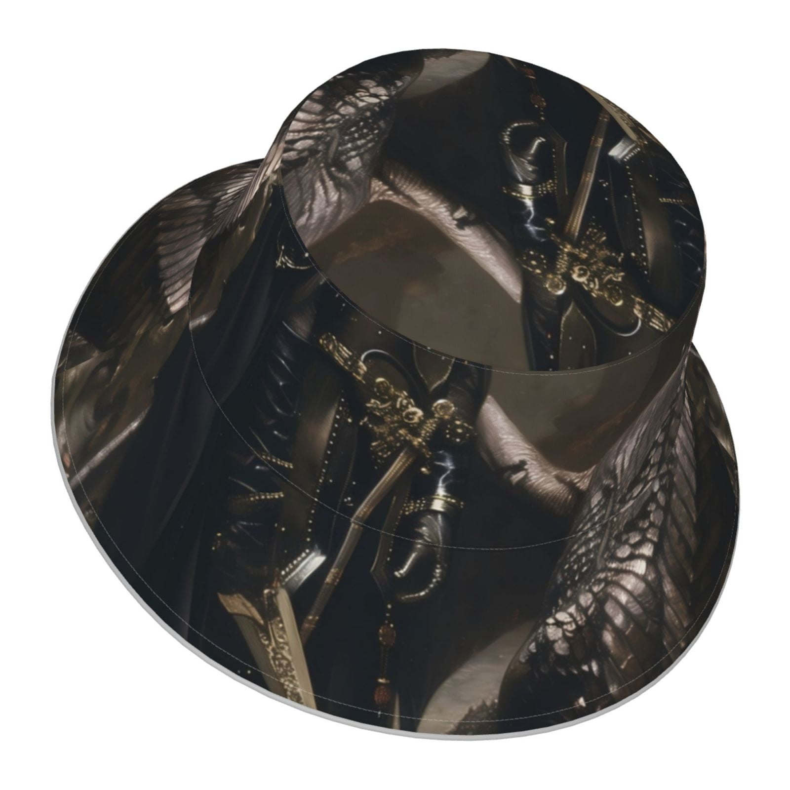 Daiia Medieval Knight And Dragon Pattern Bucket Hat - Trendy Cotton Sun ...