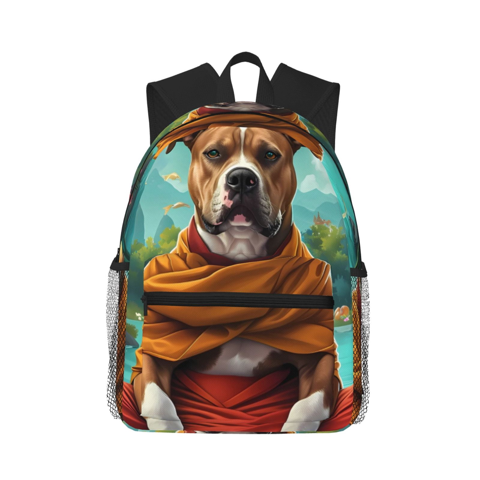 Daiia Meditating French Bulldog School Backpack for Men Women, Unisex ...