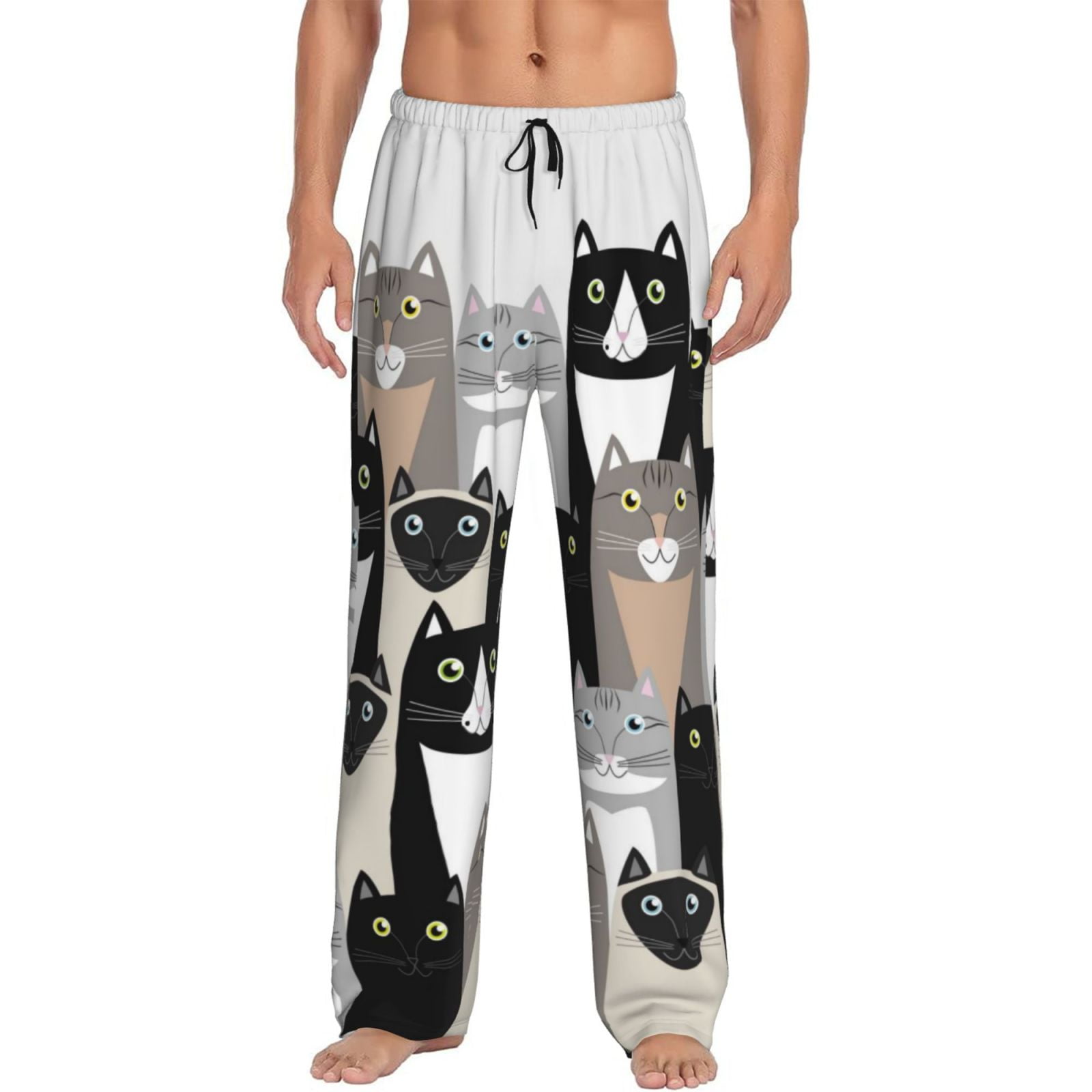 Daiia Men'S Colors Cats Pants,Bottoms Sleep Lounge,Pajama Pants,Pj ...