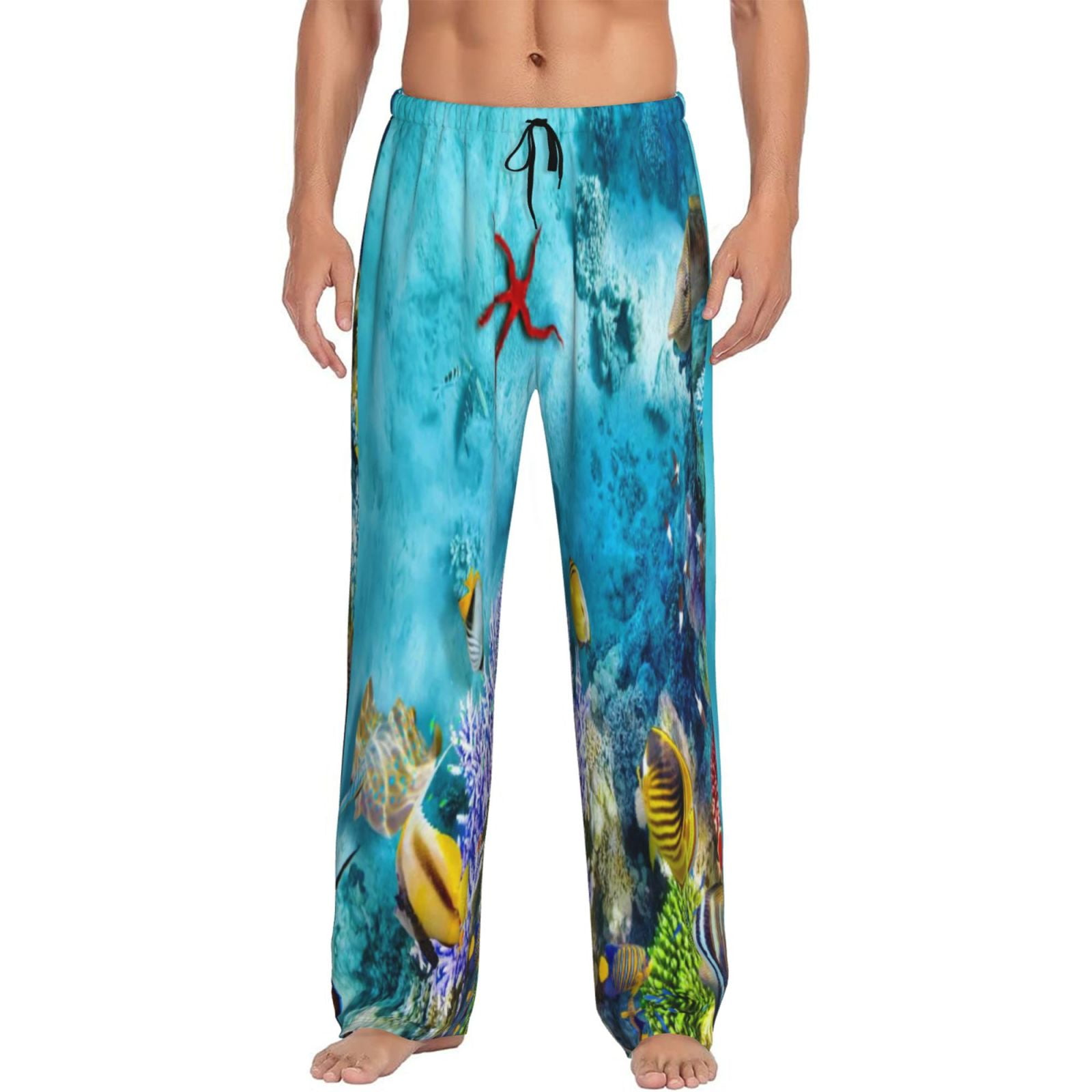 Daiia Men'S Corals And Tropical Fish Pants,Bottoms Sleep Lounge,Pajama ...