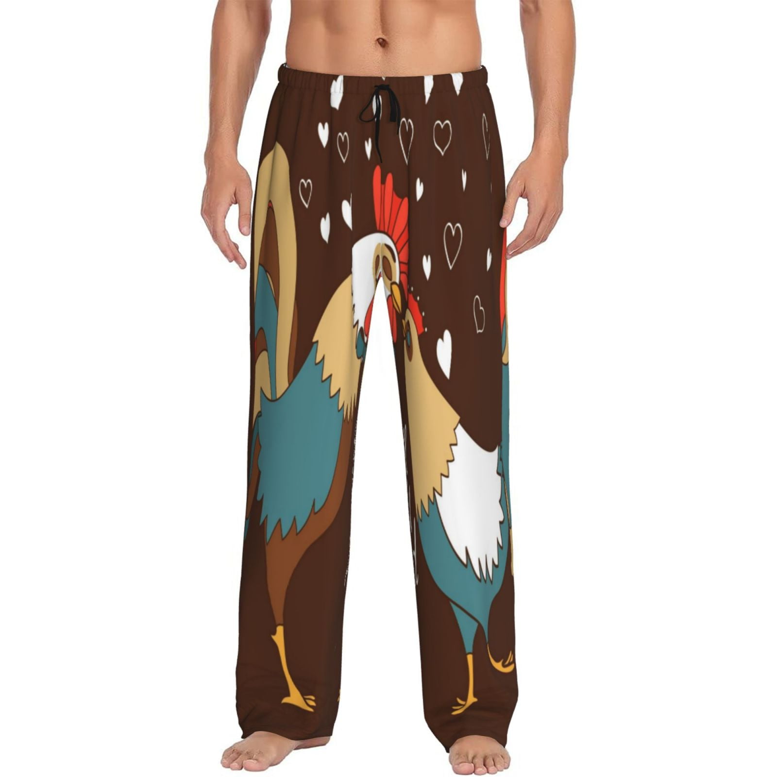 Daiia Men'S Rooster And Chicken Pants,Bottoms Sleep Lounge,Pajama Pants ...