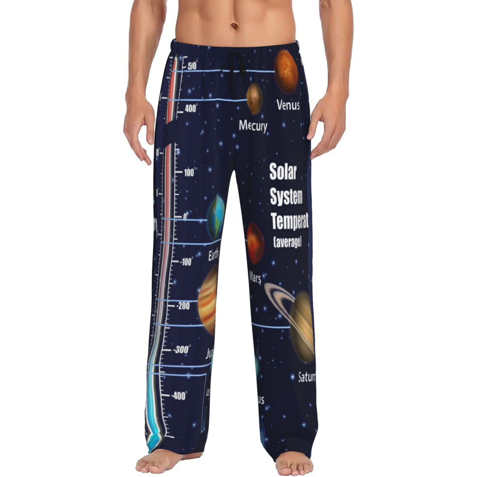 Daiia Men'S Solar System Pants,Bottoms Sleep Lounge,Pajama Pants,Pj ...