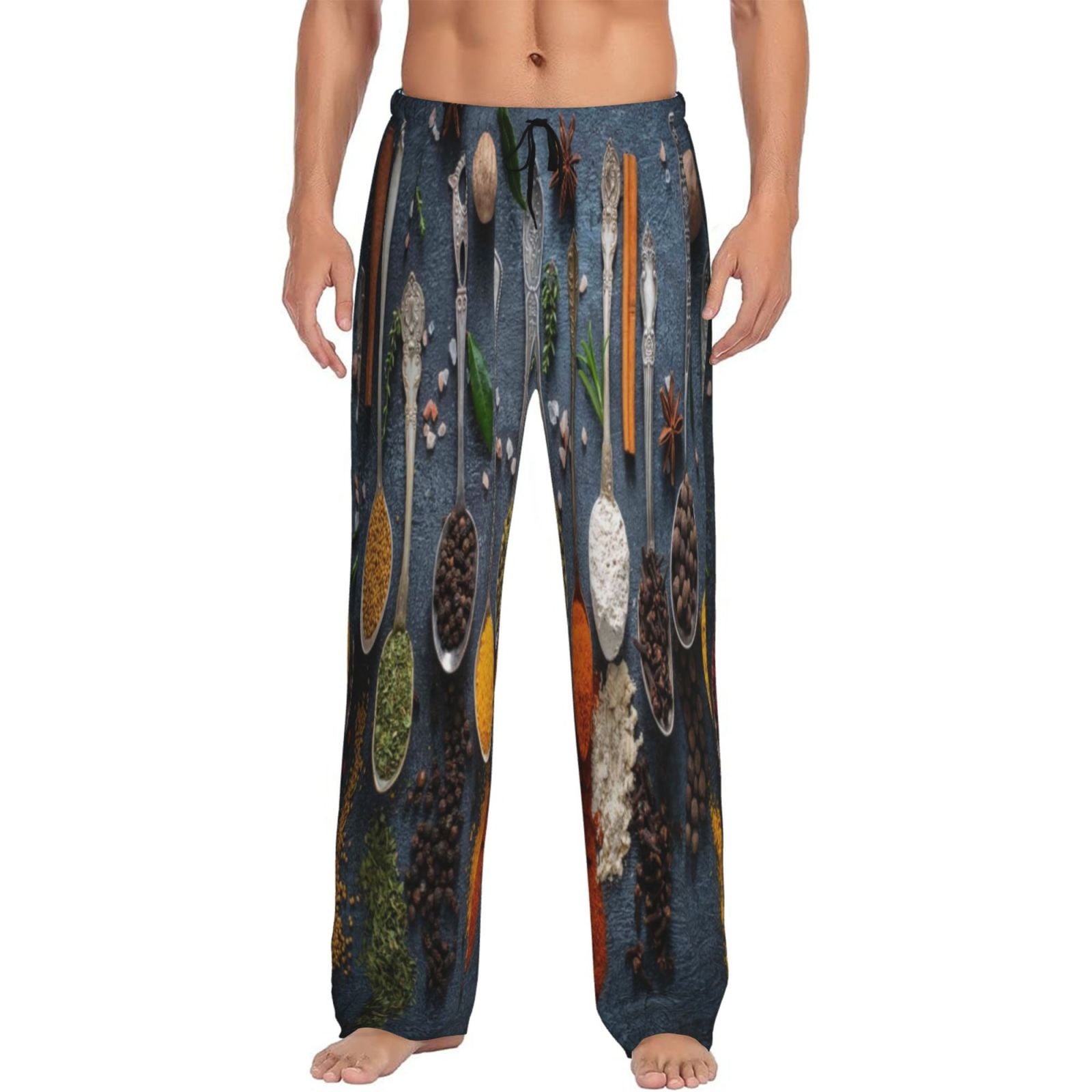 Daiia Men'S Various Herbs And Spices In Spoons Pants,Bottoms Sleep ...