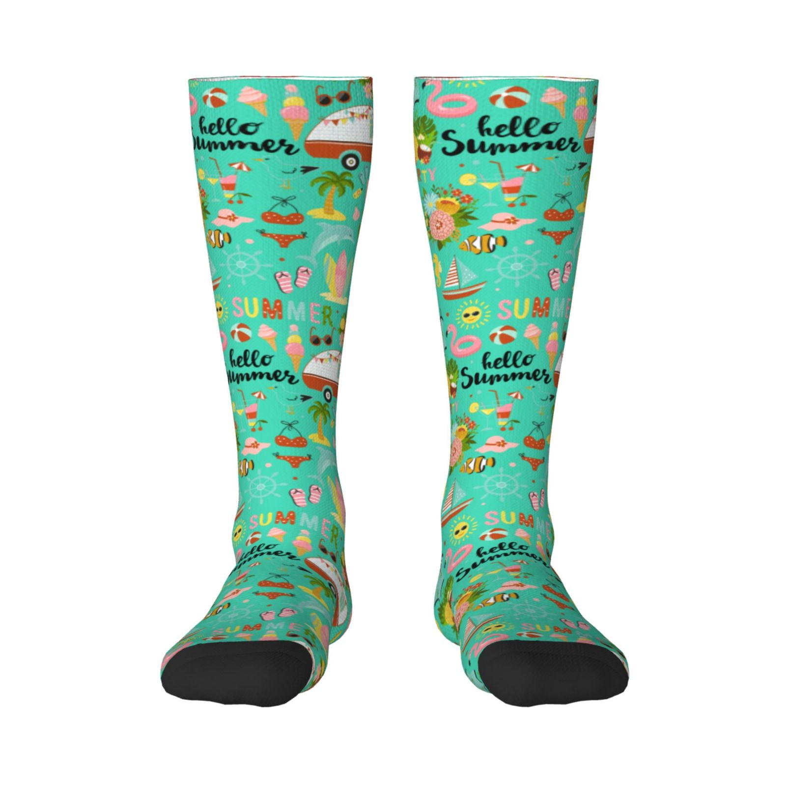 Daiia Mens Funny Crazy Socks Unisex Cool Funky 3d Printed Hello Summer ...