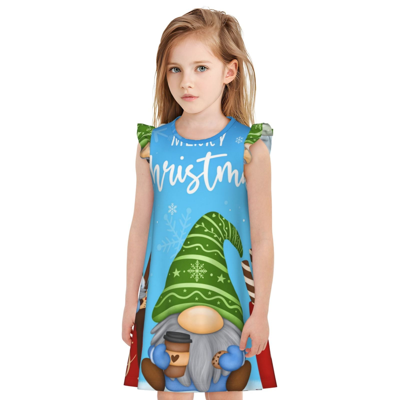 Daiia Merry Christmas Gnome Print Girls Nightgowns, Unicorn Nightgown ...