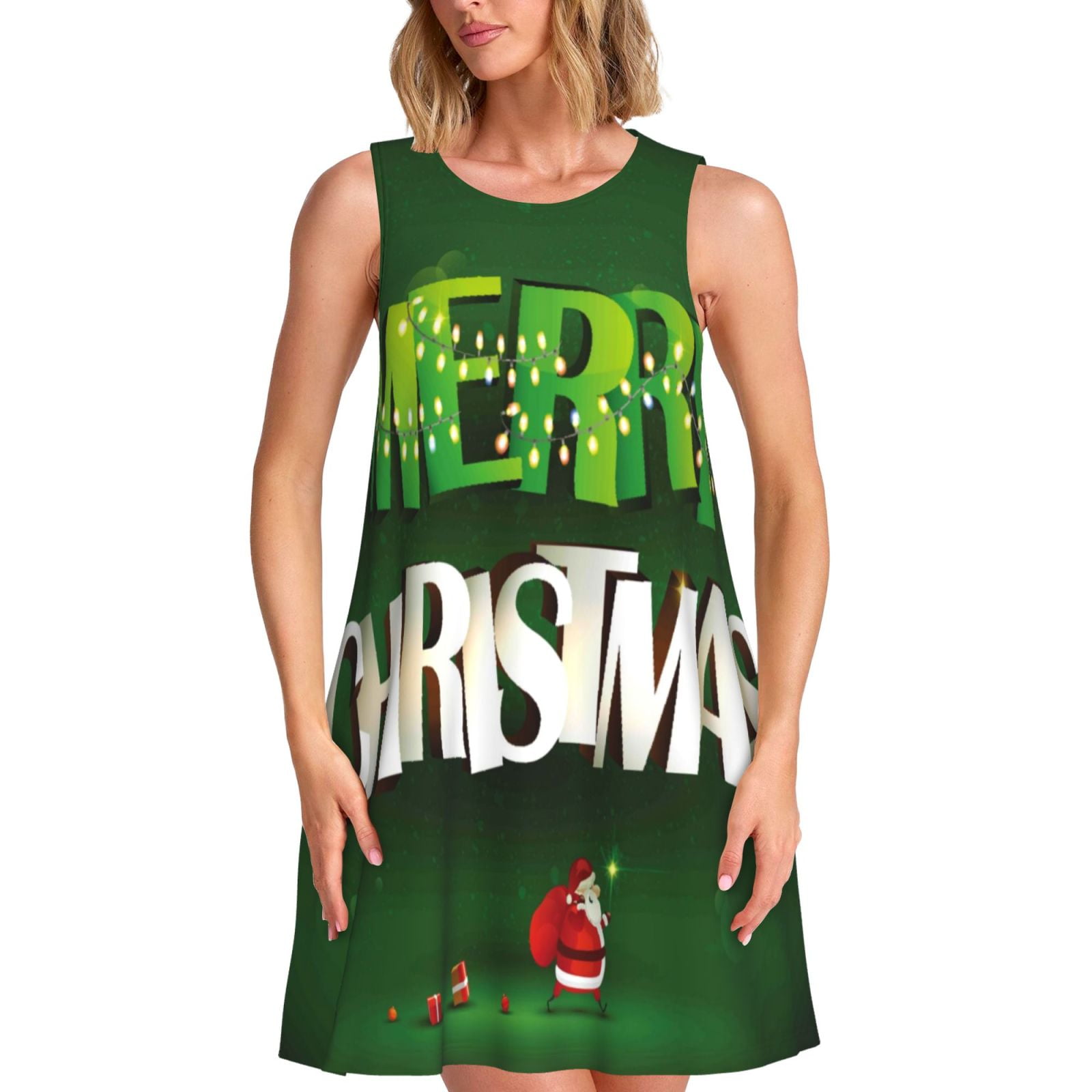 Daiia Merry Christmas Print Women's Dresses 2025 Trendy Short sleeve ...