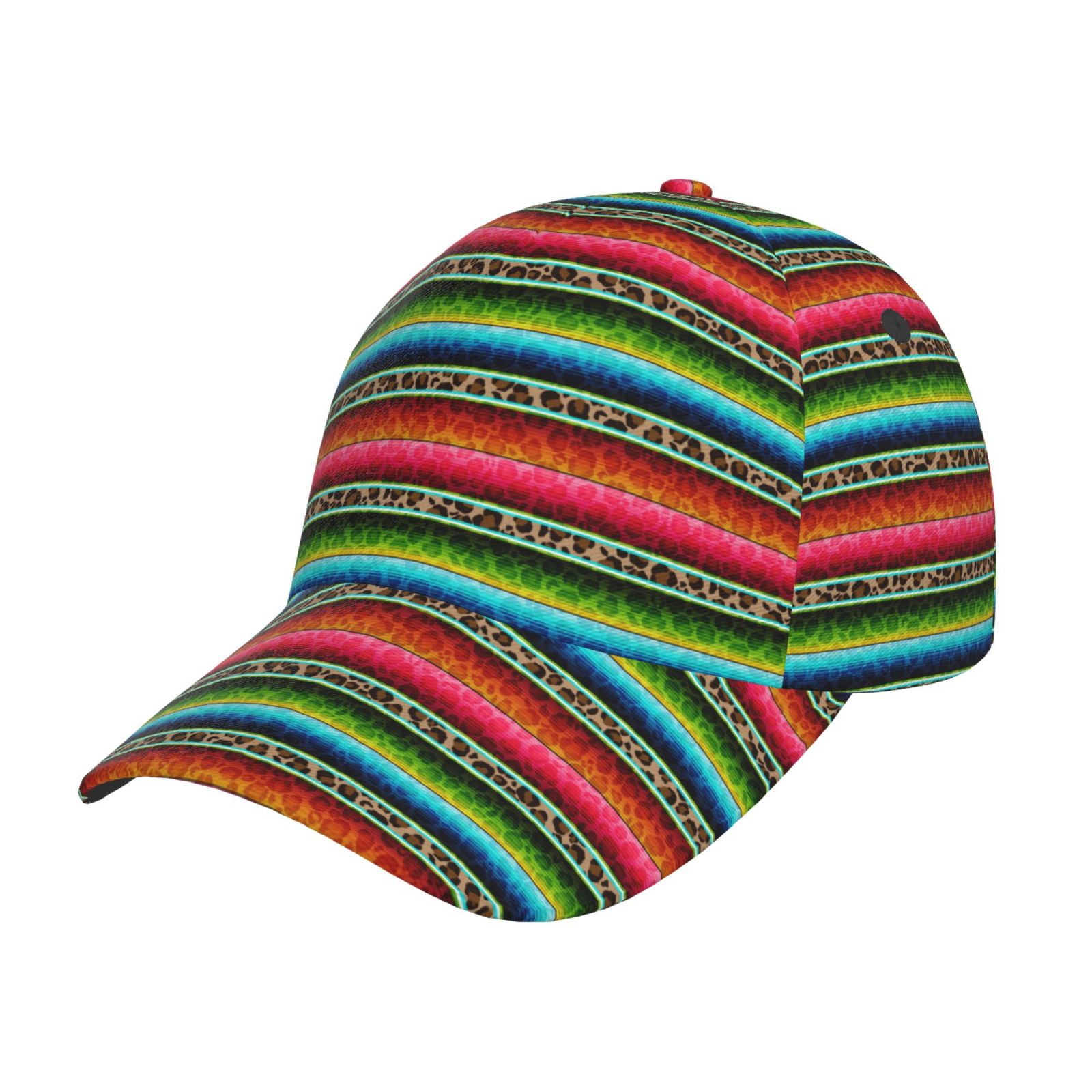 Daiia Mexican Leopard Serape Blanket Stripes print Baseball Cap Men ...