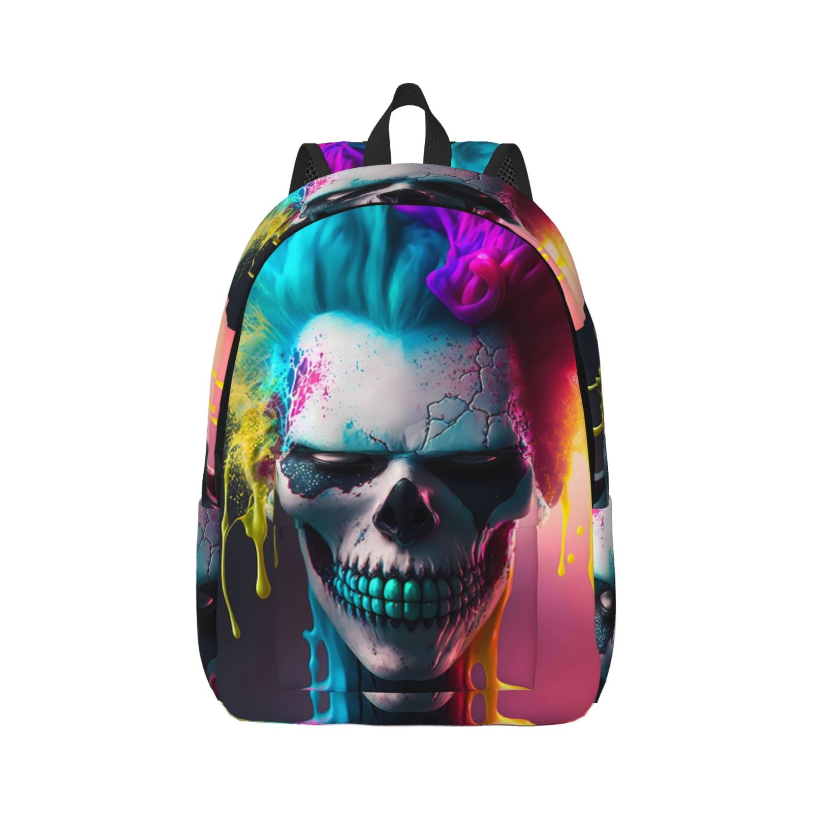 Daiia Modern Abstract Colorful Skull A Vintage Canvas Backpack for Men ...