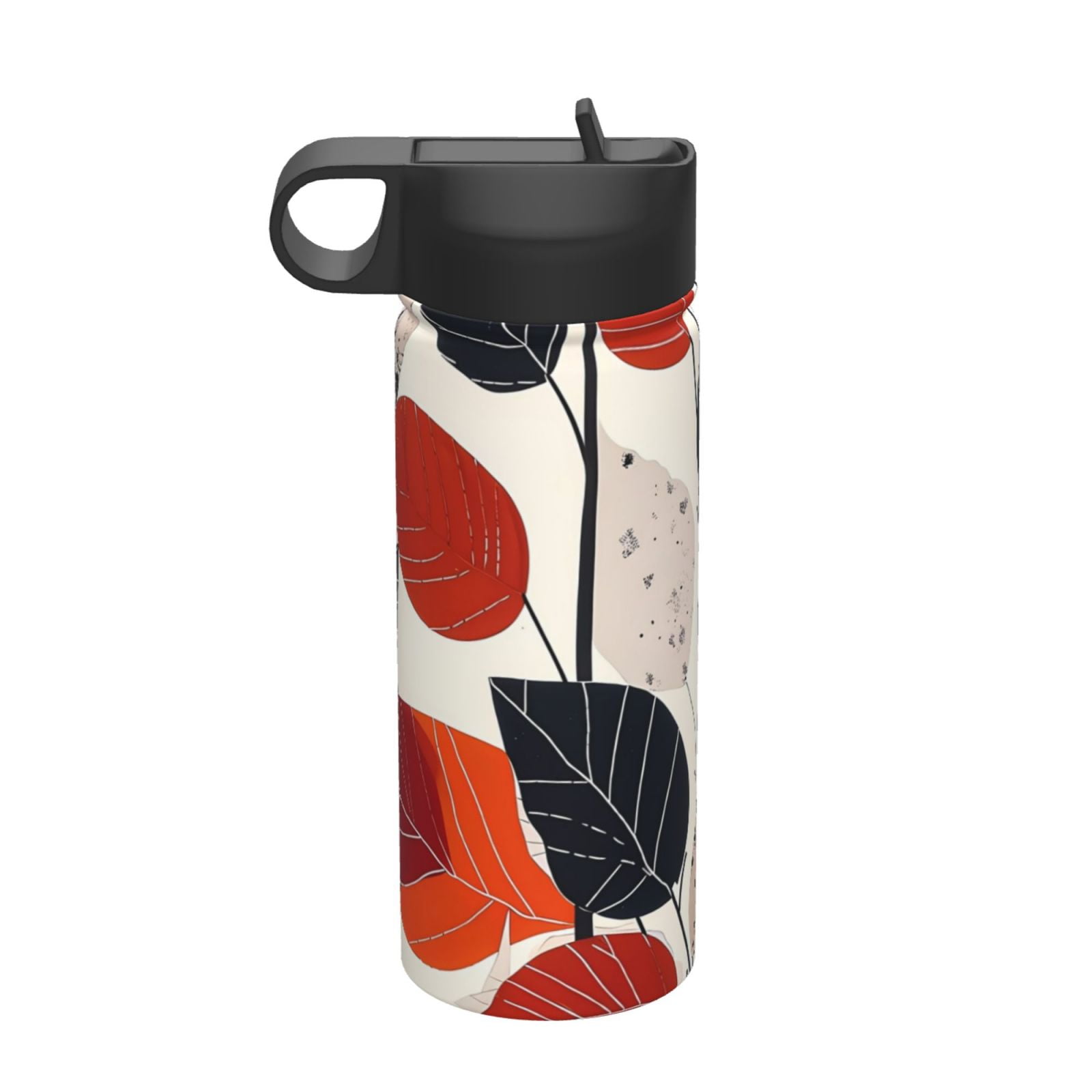 Daiia Modern Abstract Leaf Pattern Printed 18oz Sports Insulated Kettle ...