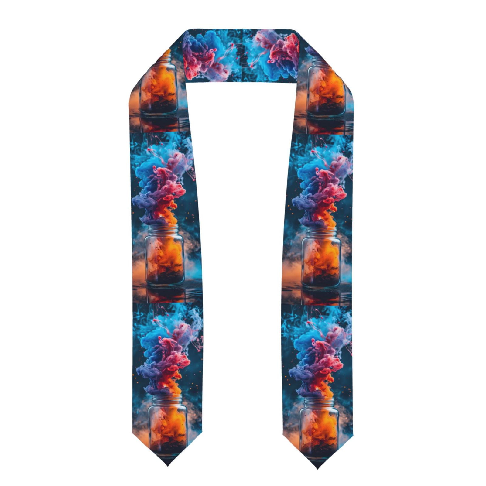 Daiia Modern Art Red And Blue Colors Pattern Graduation Shawl Stole ...