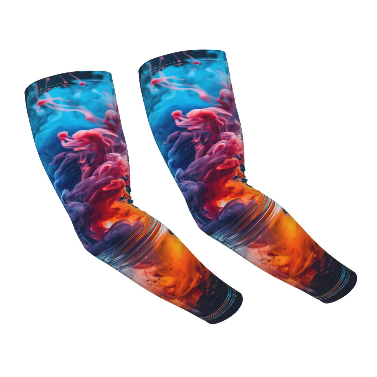 Daiia Modern Art Red And Blue Colors UV Sun Protection Arm Sleeves ...