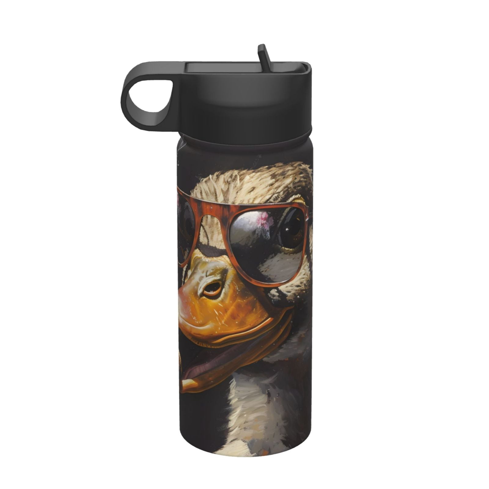 Daiia Modern Funny Duck Printed 18oz Sports Insulated Kettle With Straw ...