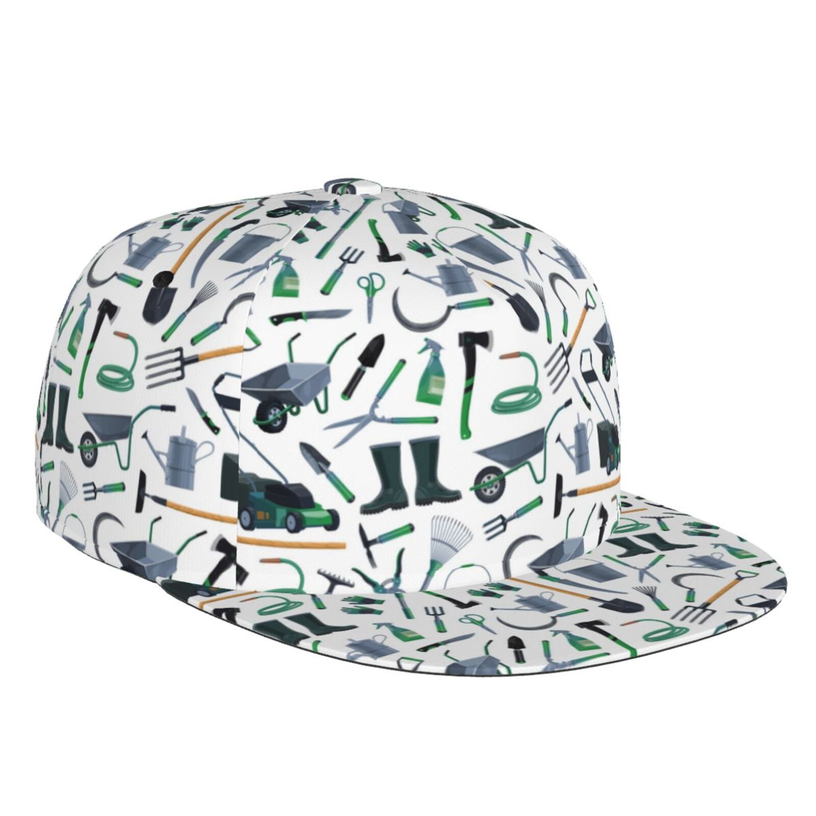 Daiia Modern Industry print Flat Bill Hats Flat Brim Trucker Cap ...