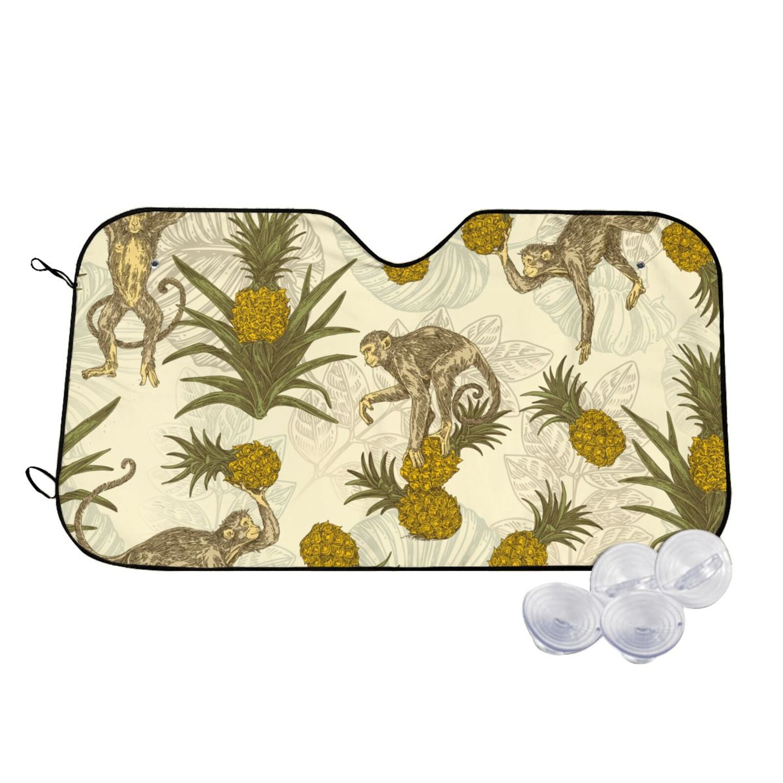 Daiia Monkeys and Pinealpples Windshield Sun Shade for Car SUV Truck ...
