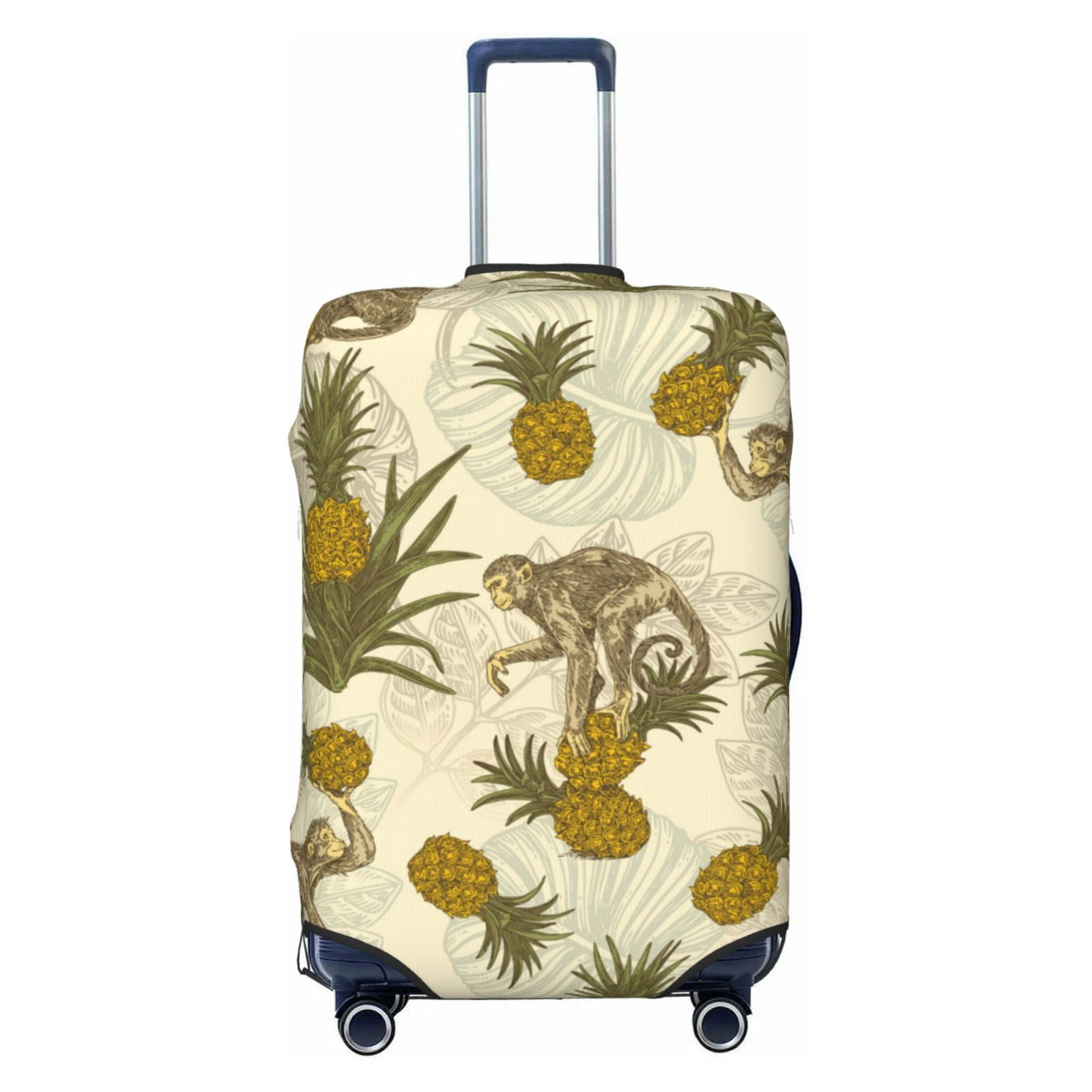 Daiia Monkeys and Pinealpples Luggage Cover, Thickened Washable Travel ...