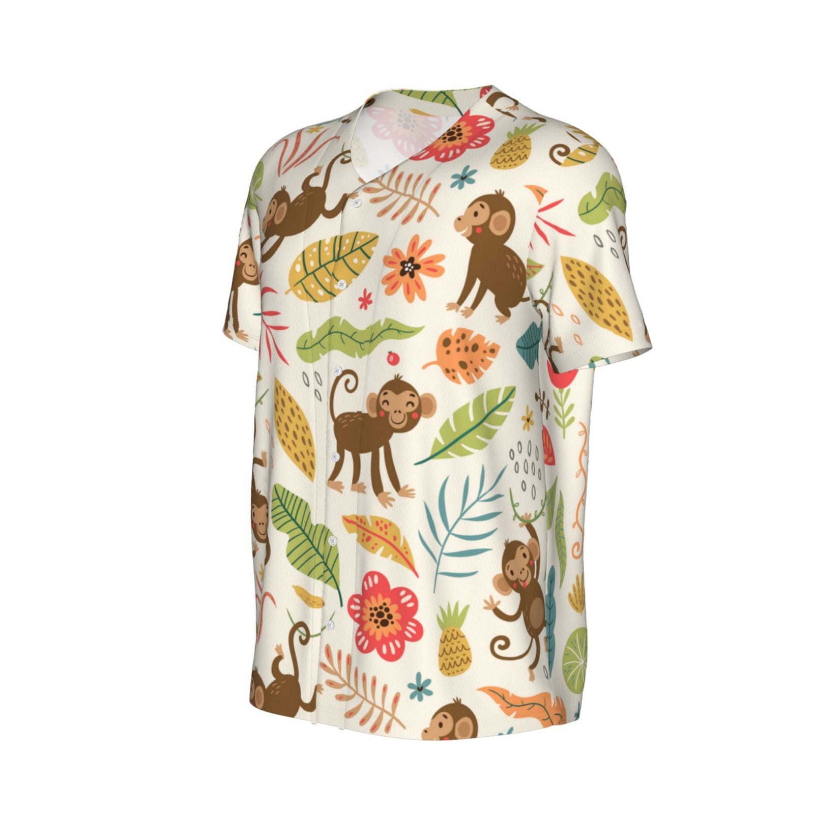 Daiia Monkeys in the Jungle Mens Baseball Jersey Button Down Shirts ...