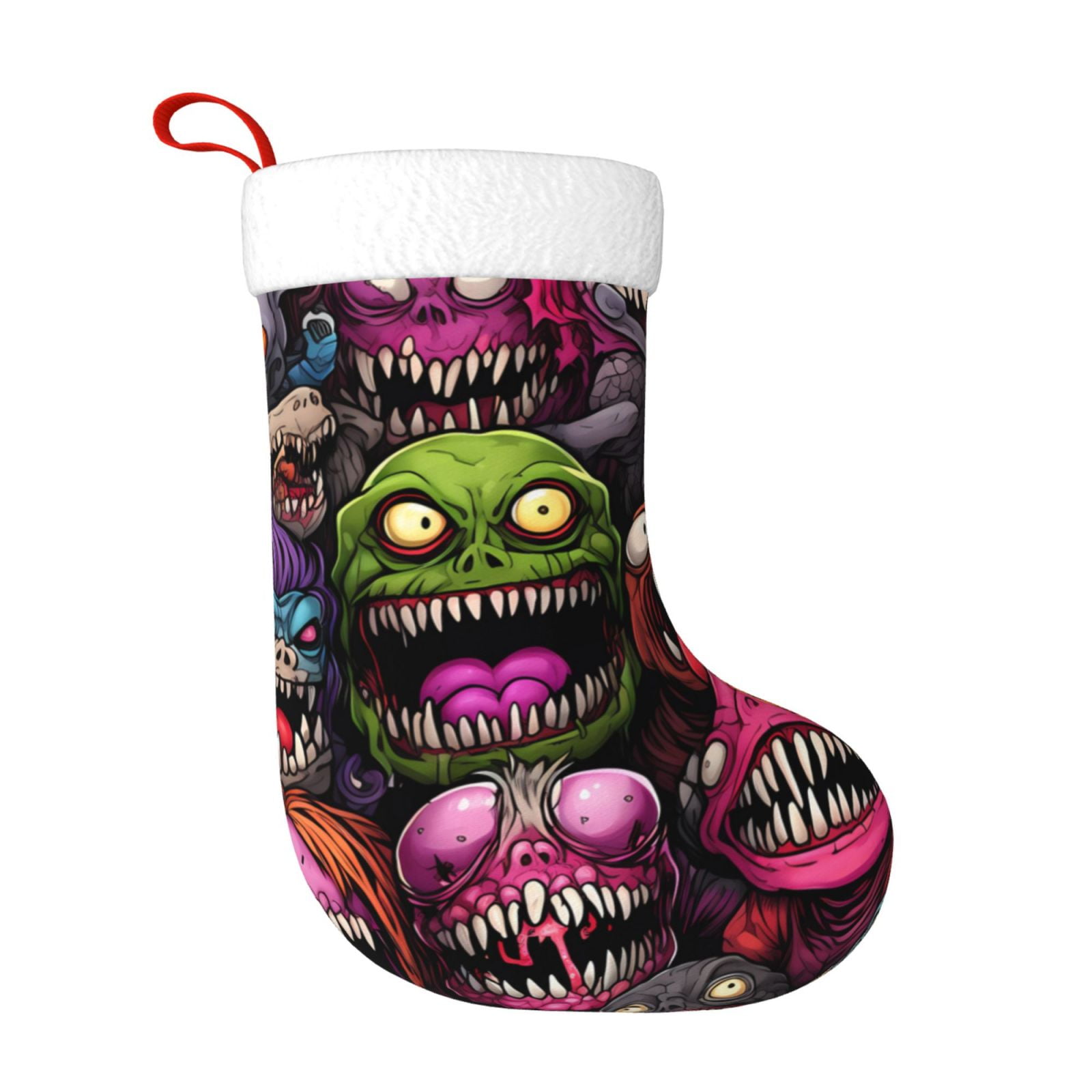 Daiia Monstrous Cartoon Characters Print Christmas Stocking，18"Large ...