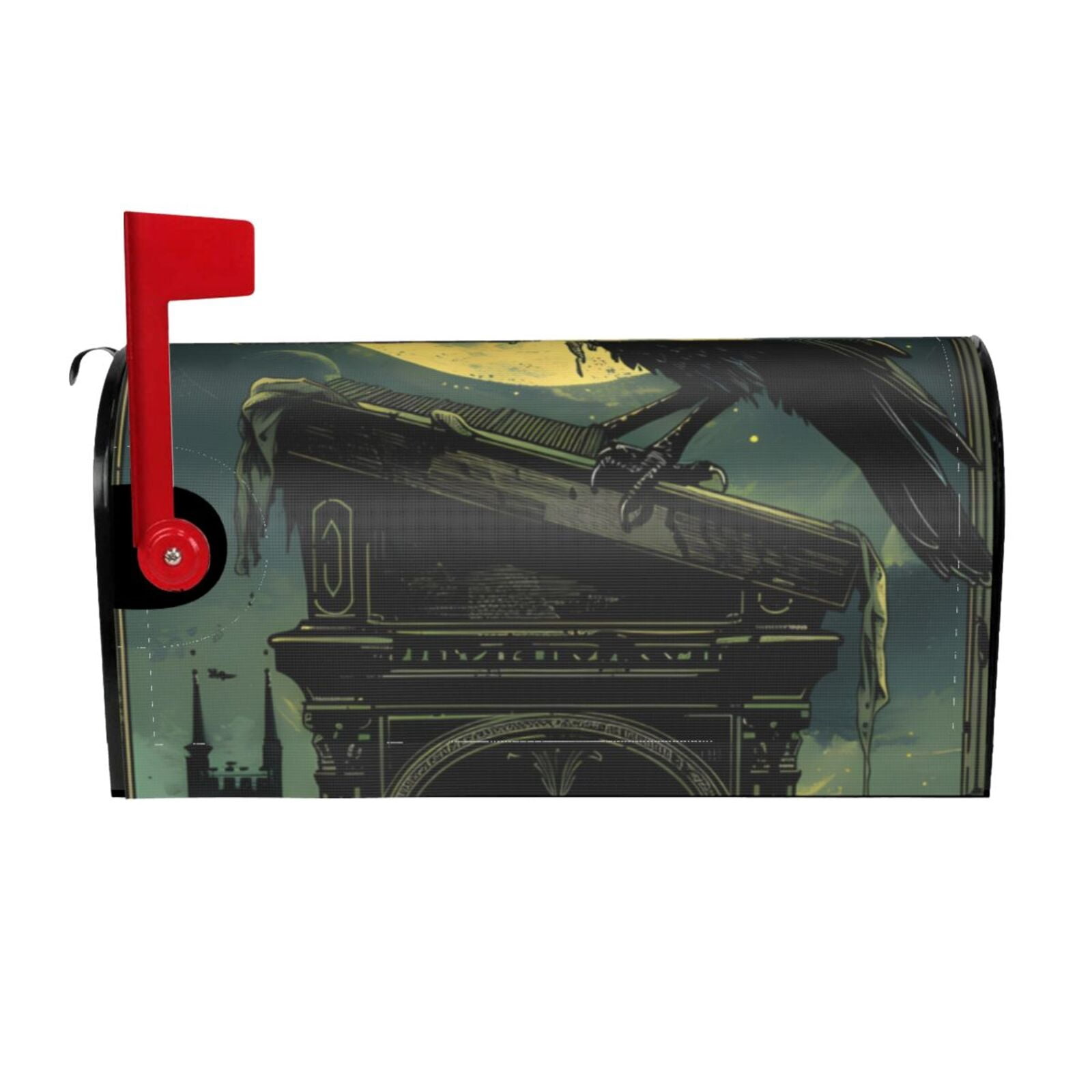 Daiia MoonNight Sky Crow Mailbox Cover , Magnetic Welcome Mailbox Wraps ...